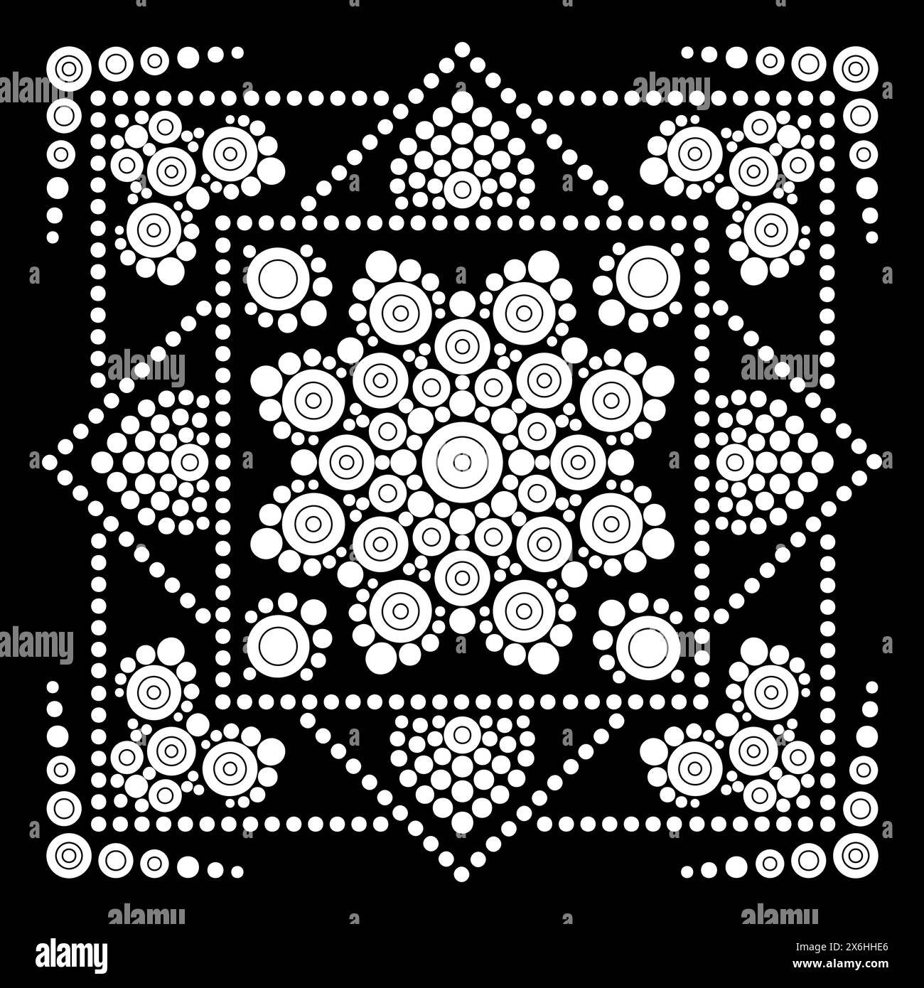 Dot mandala Coloring page for relaxation and meditation. Aboriginal ...