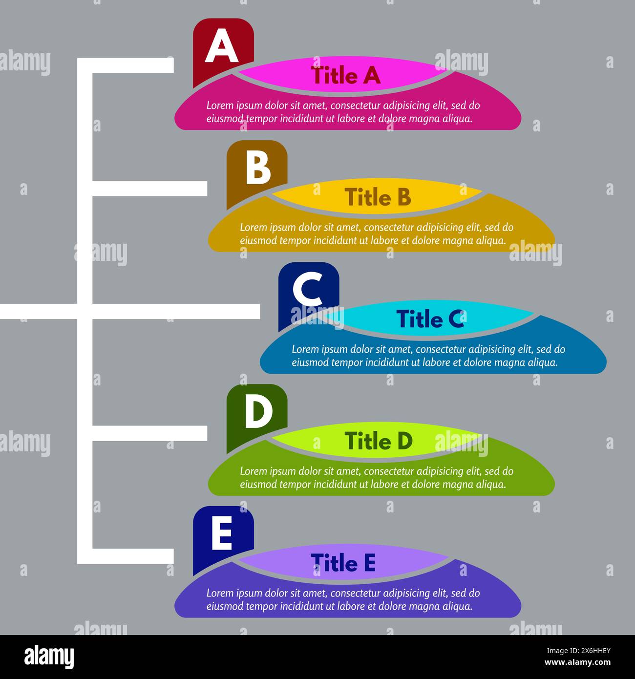 Five steps infographic design elements. Step by step infographic design ...