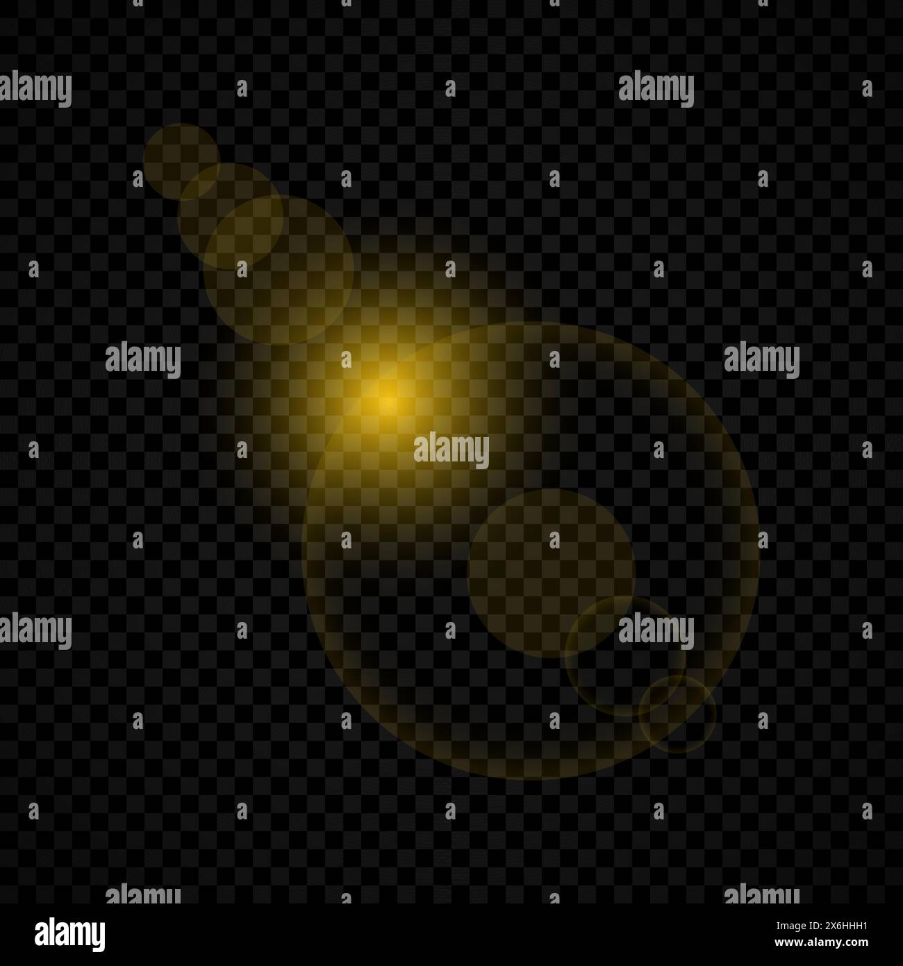 Light effect of lens flares. Yellow glowing lights starburst effects ...