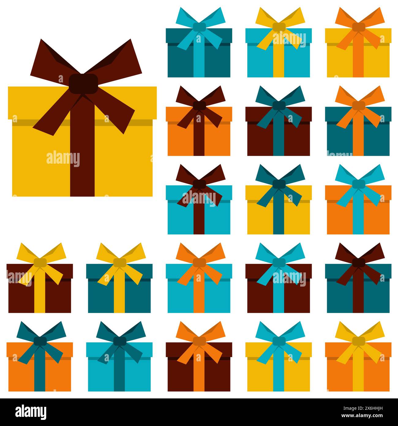 Collection of twenty multi colored gift boxes. Vector illustration ...