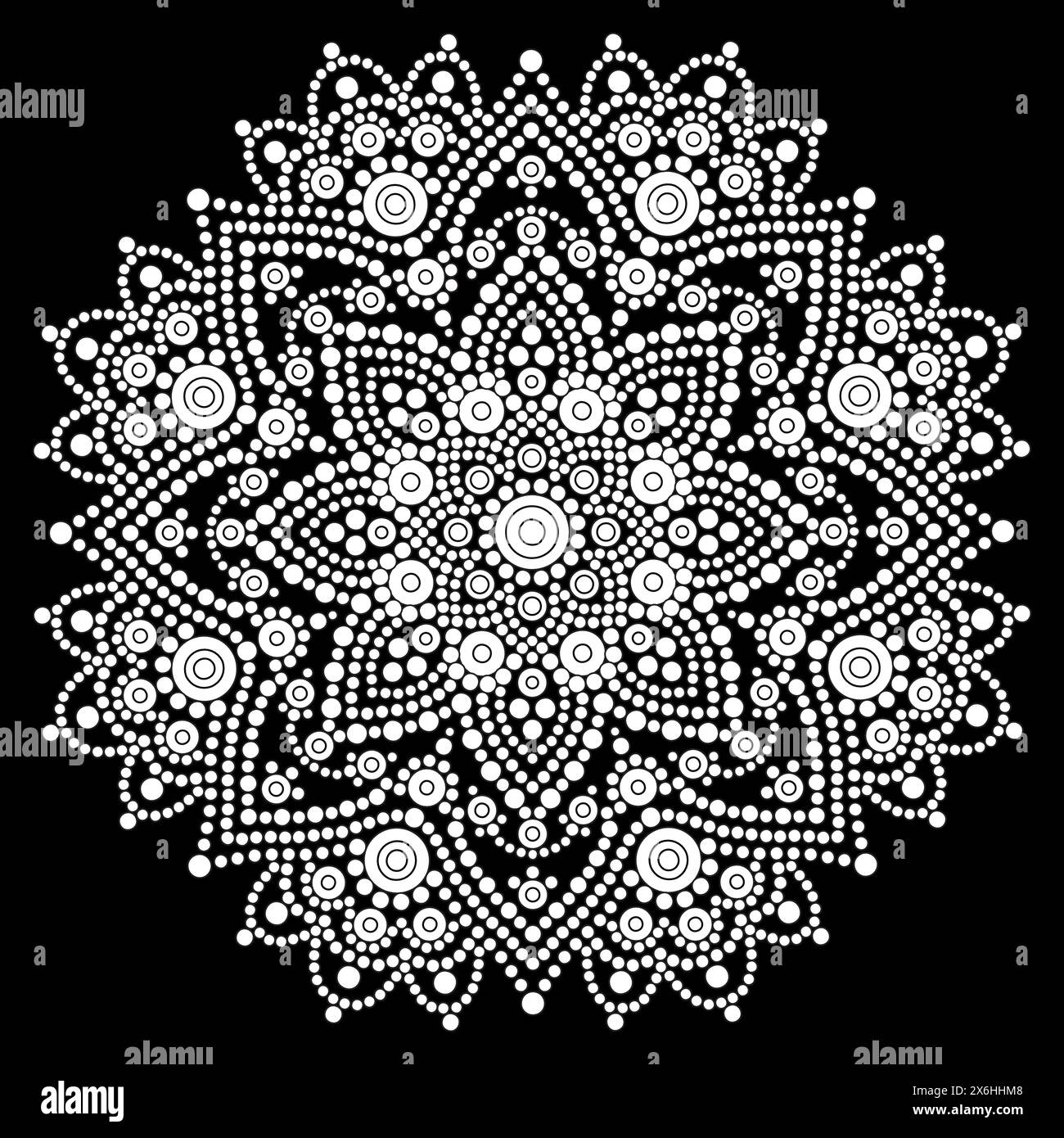 Dot mandala Coloring page for relaxation and meditation. Aboriginal ...