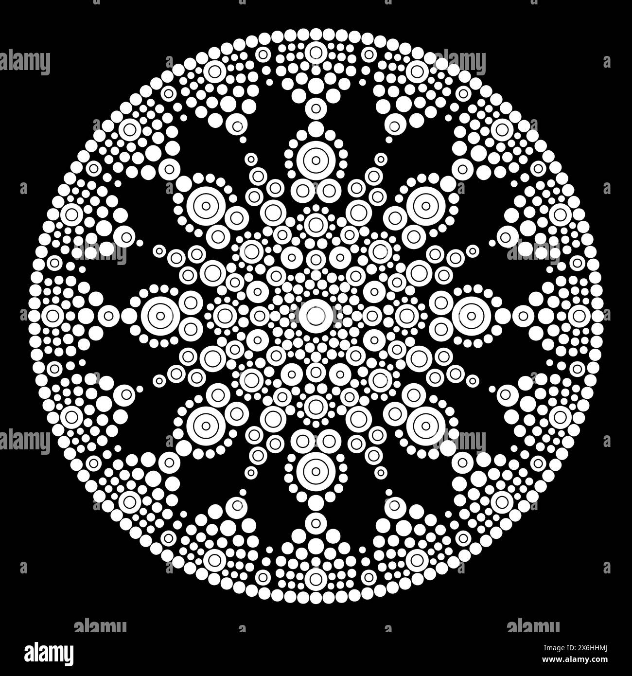 Dot mandala Coloring page for relaxation and meditation. Aboriginal ...