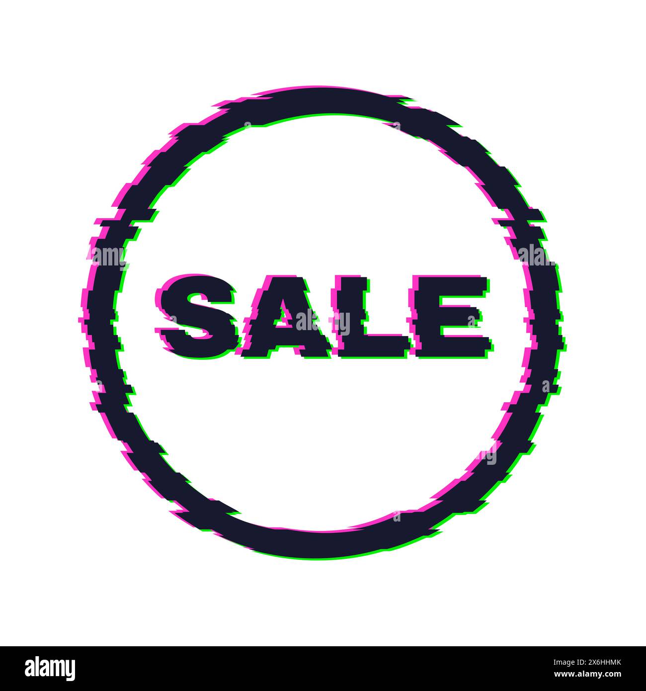 Distorted glitch sale banner with error effect on the edges and in text ...