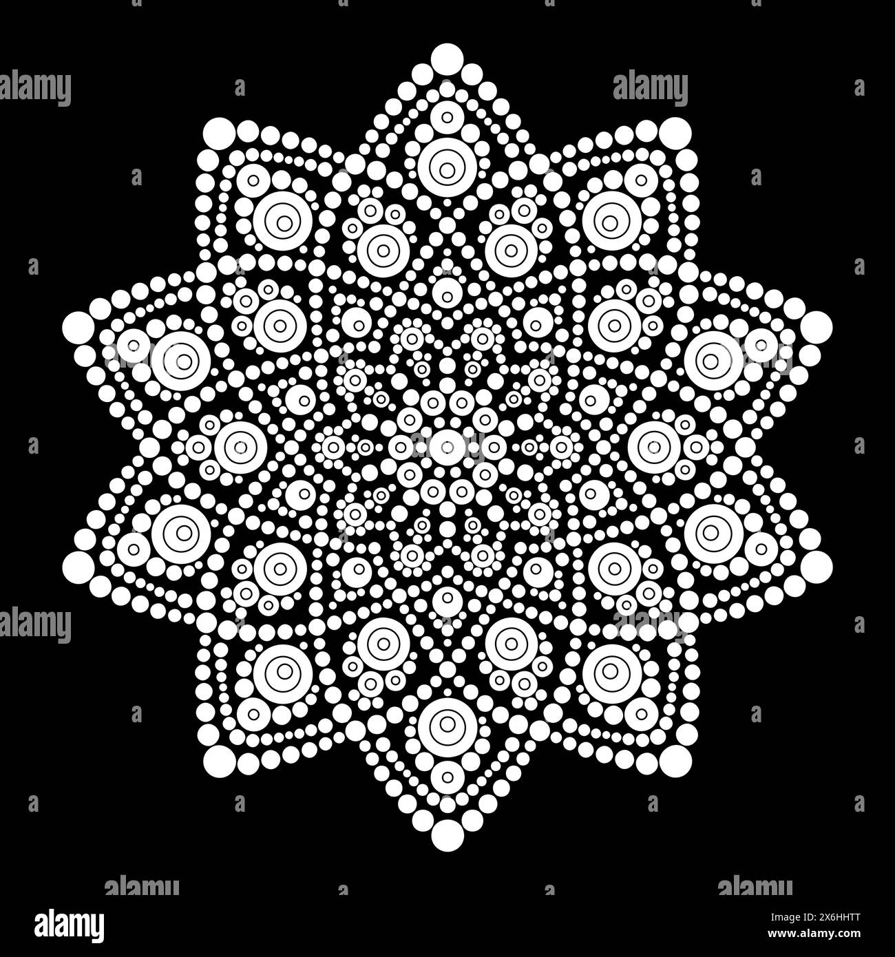 Dot mandala Coloring page for relaxation and meditation. Aboriginal ...
