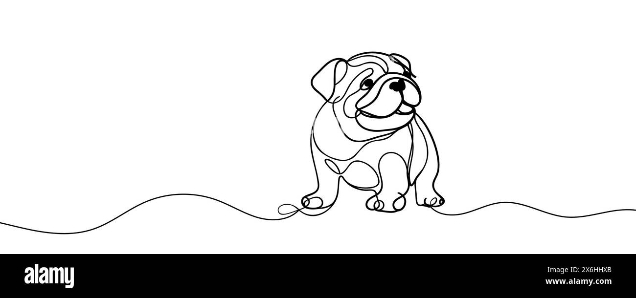 Dog. One line drawing vector illustration Stock Vector Image & Art - Alamy