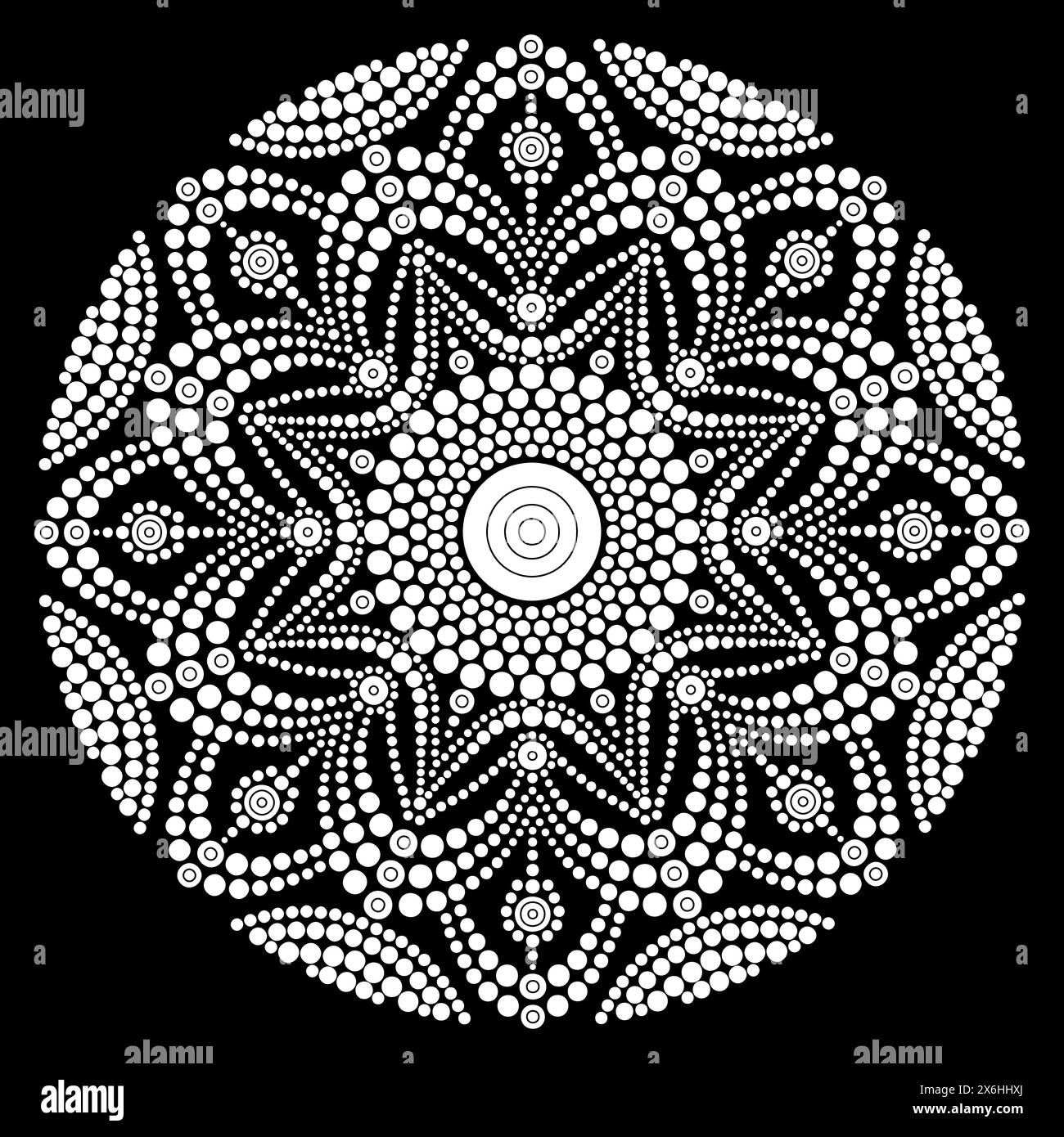 Dot mandala Coloring page for relaxation and meditation. Aboriginal ...