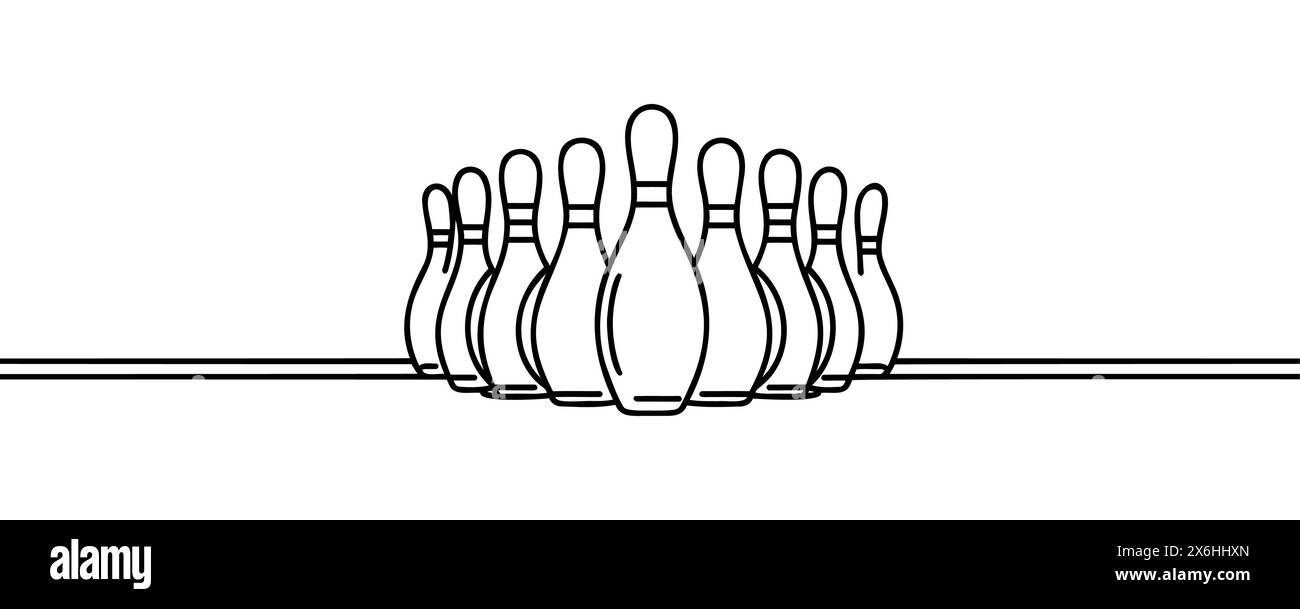 Bowling pins vector vectors Black and White Stock Photos & Images - Alamy