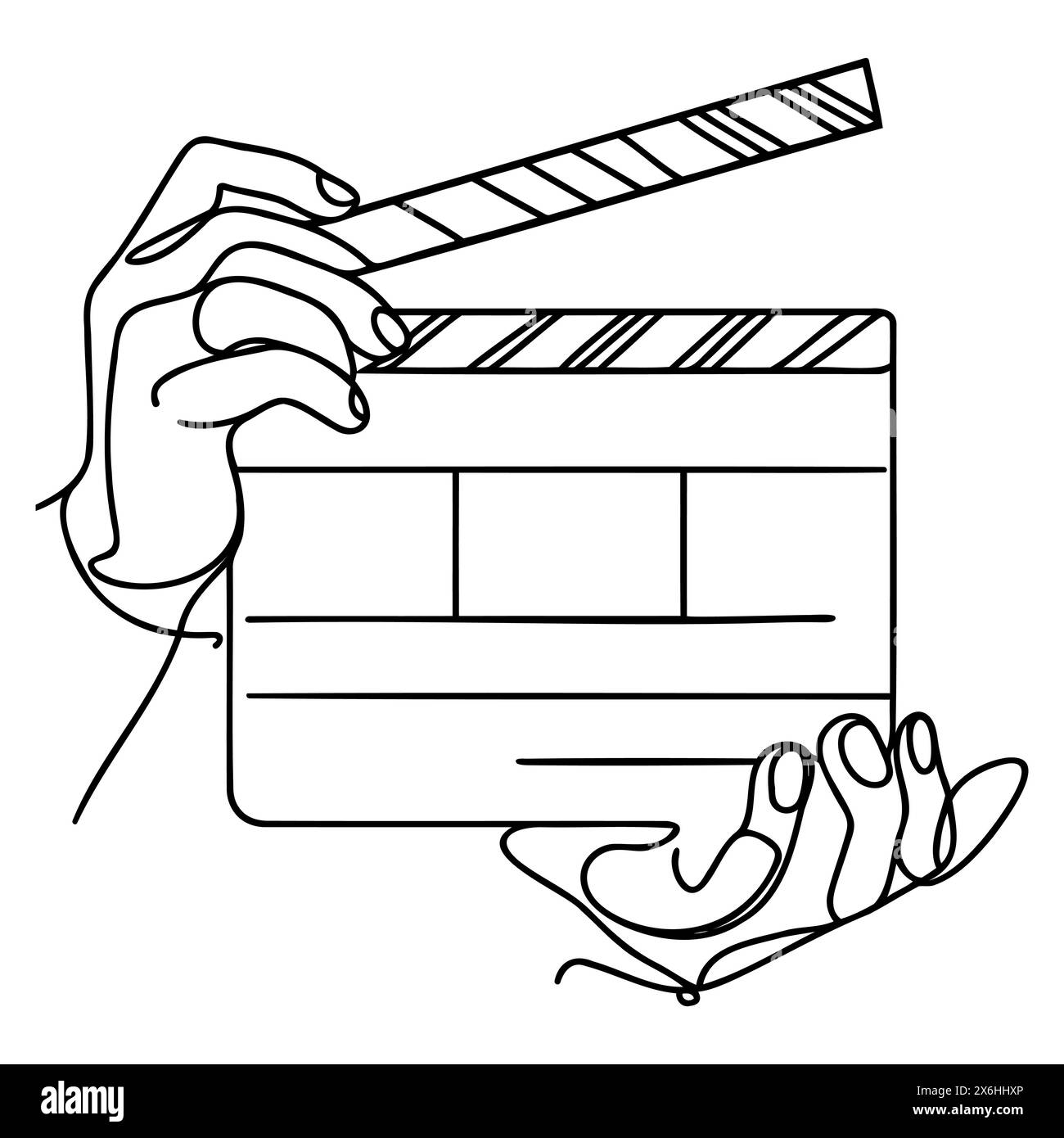 Continuous one line drawing of Film Clapper Stock Vector Image & Art ...