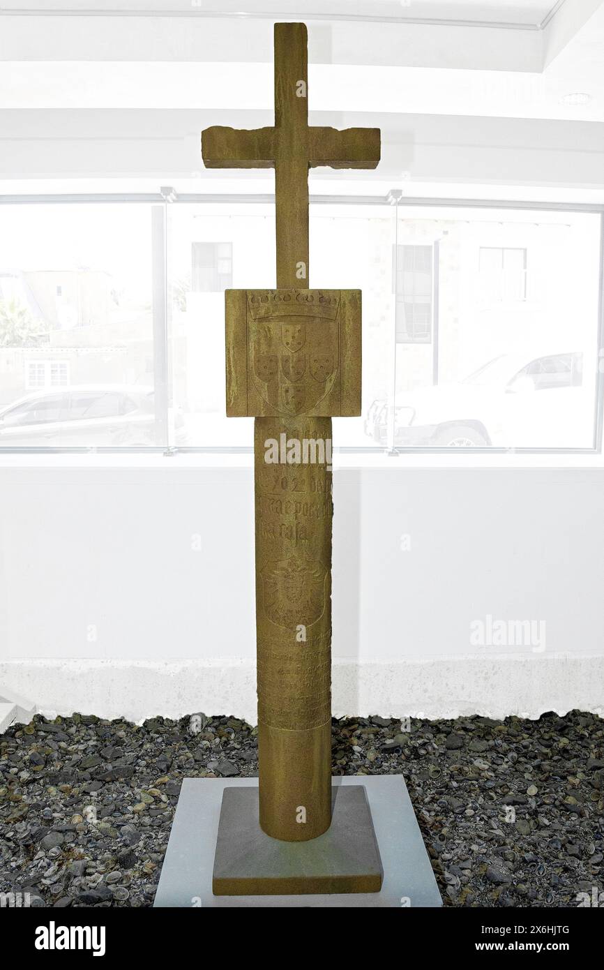 A replica of the original cross raised to mark the landing of ...