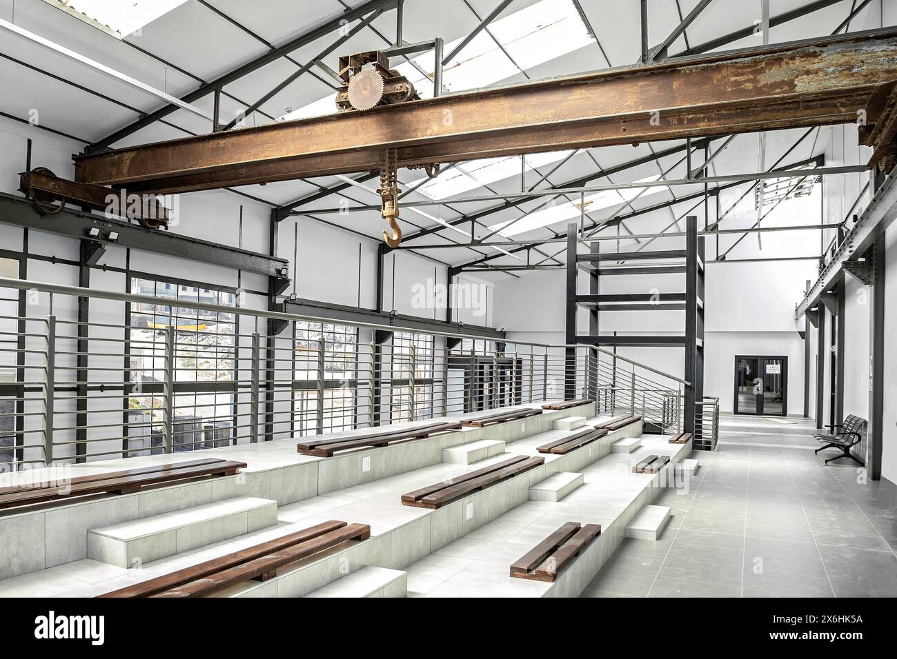 A gantry crane Inside Luderitz maritime museum and university building ...