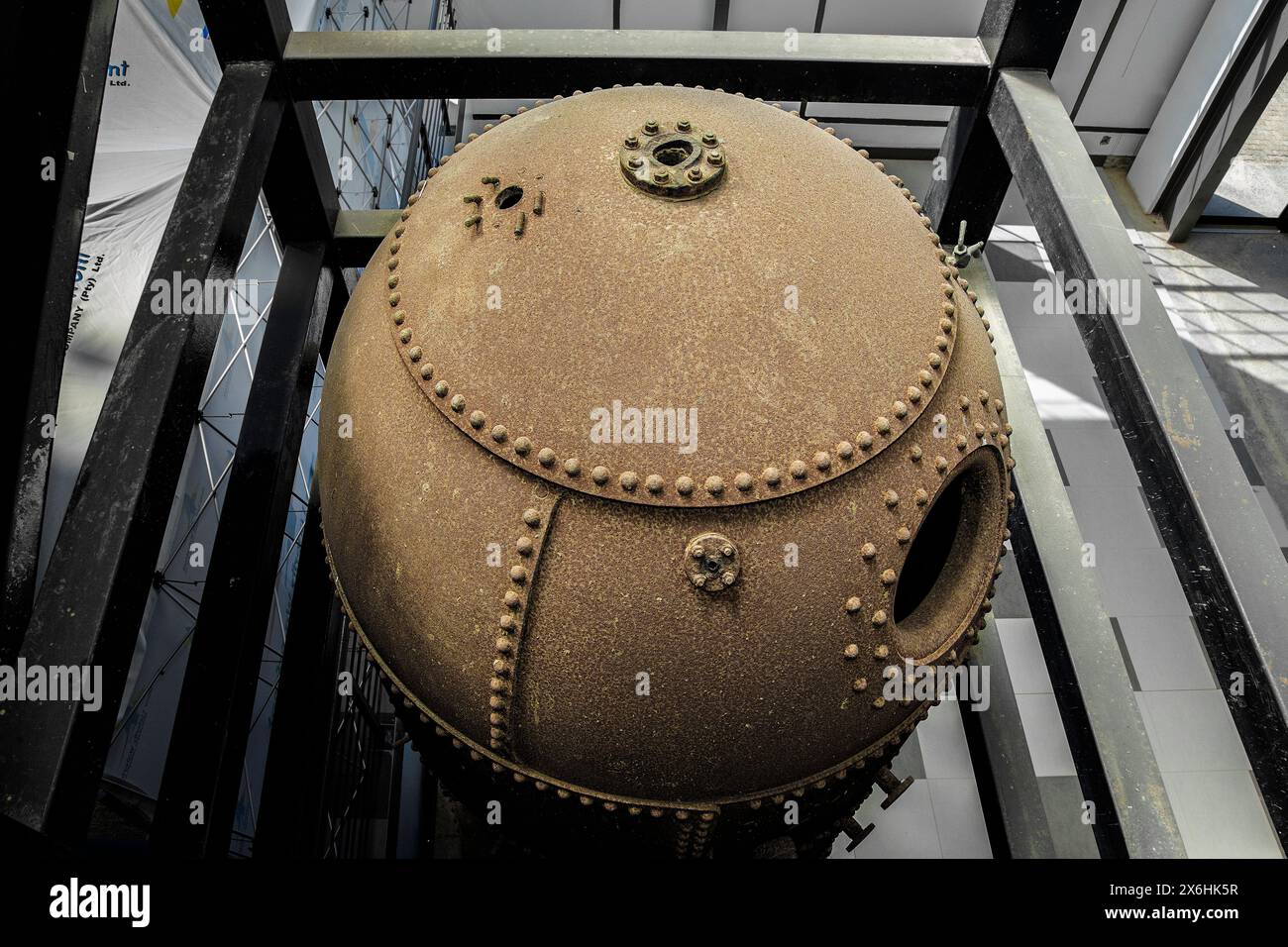 An old diving pressure chamber Inside Luderitz maritime museum and ...