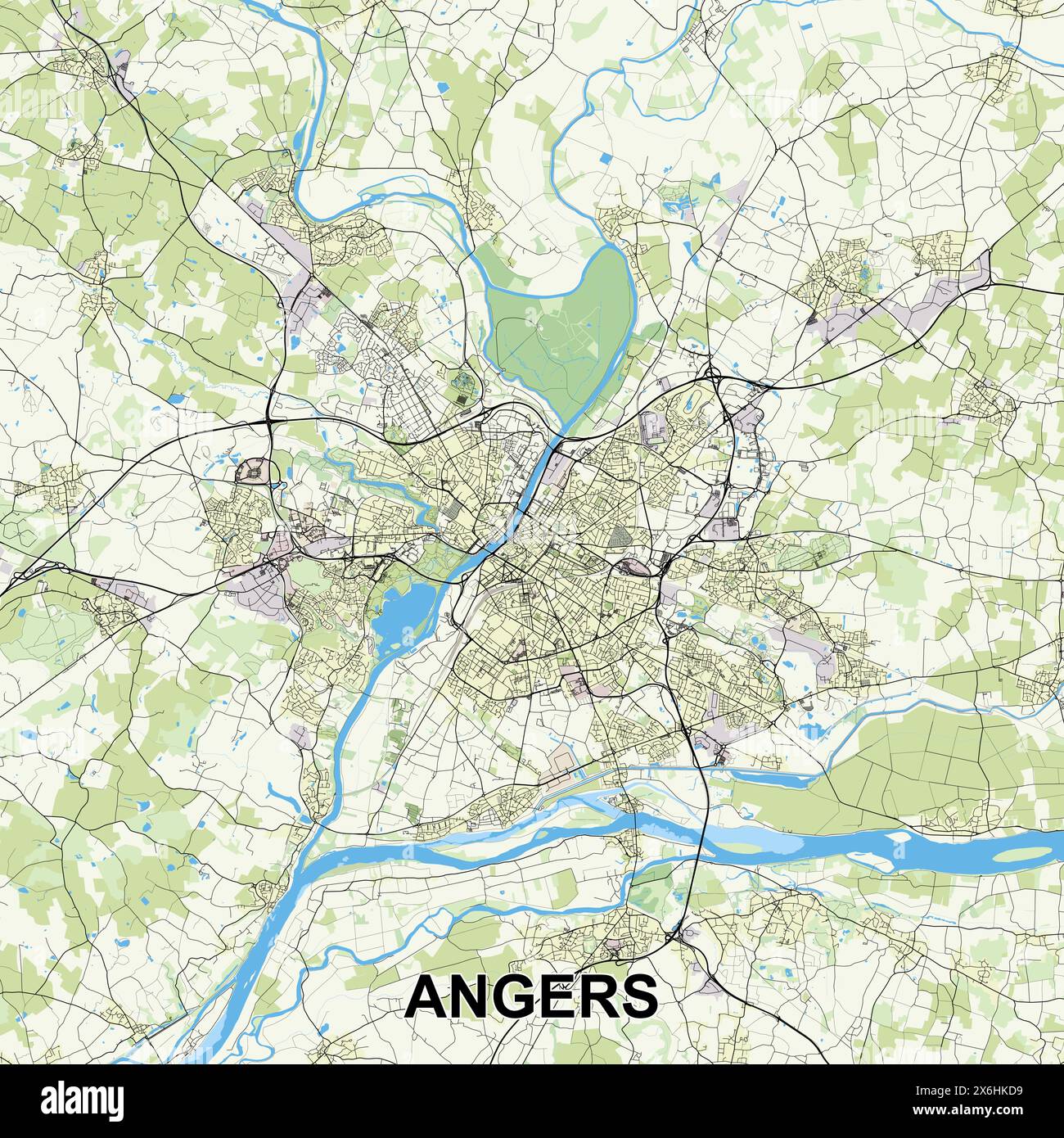 Angers map hi-res stock photography and images - Alamy