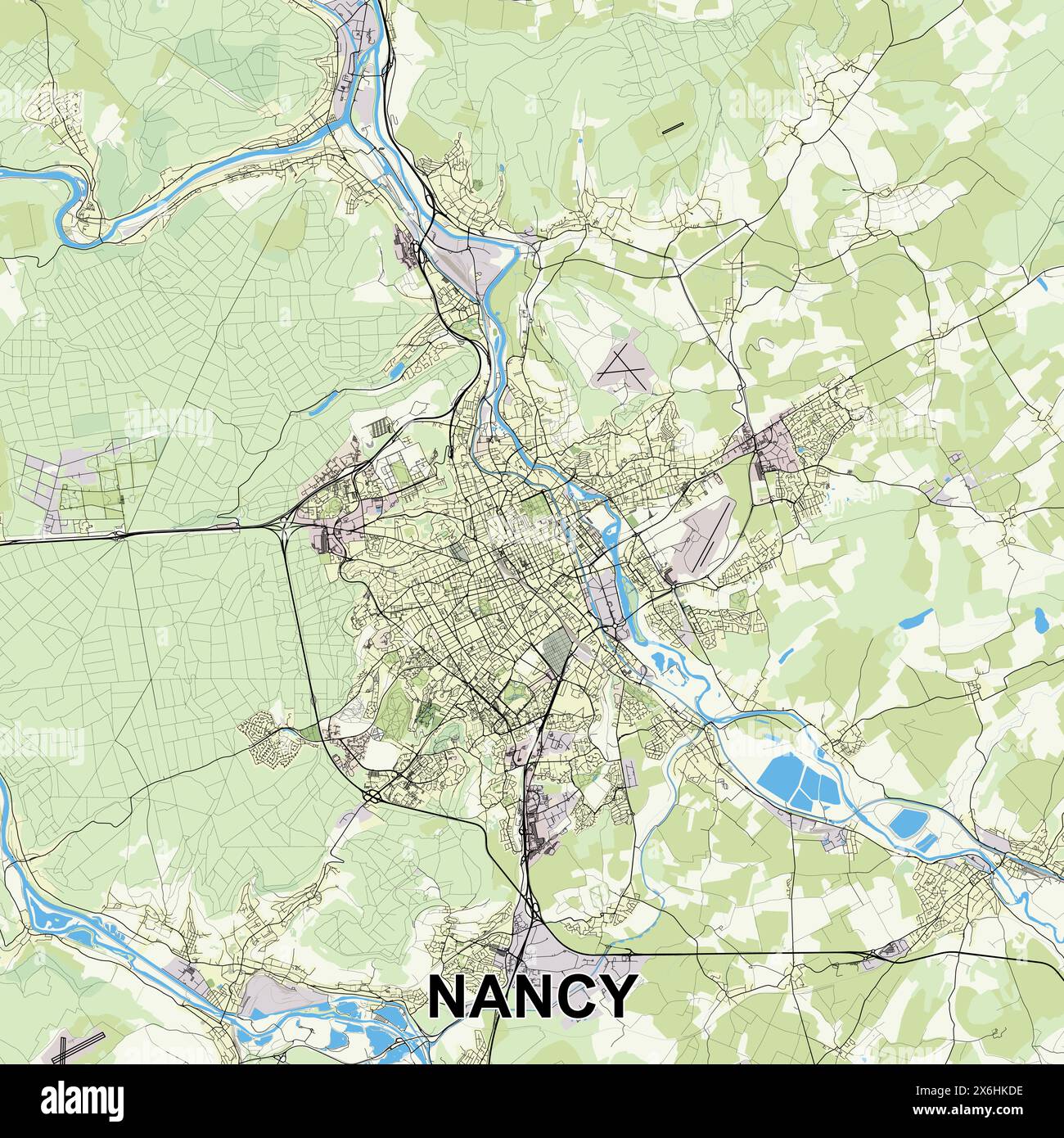 Map of nancy hi-res stock photography and images - Alamy