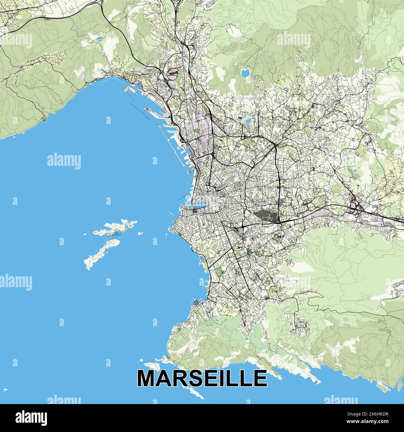 Cityscape of marseille Stock Vector Images - Alamy