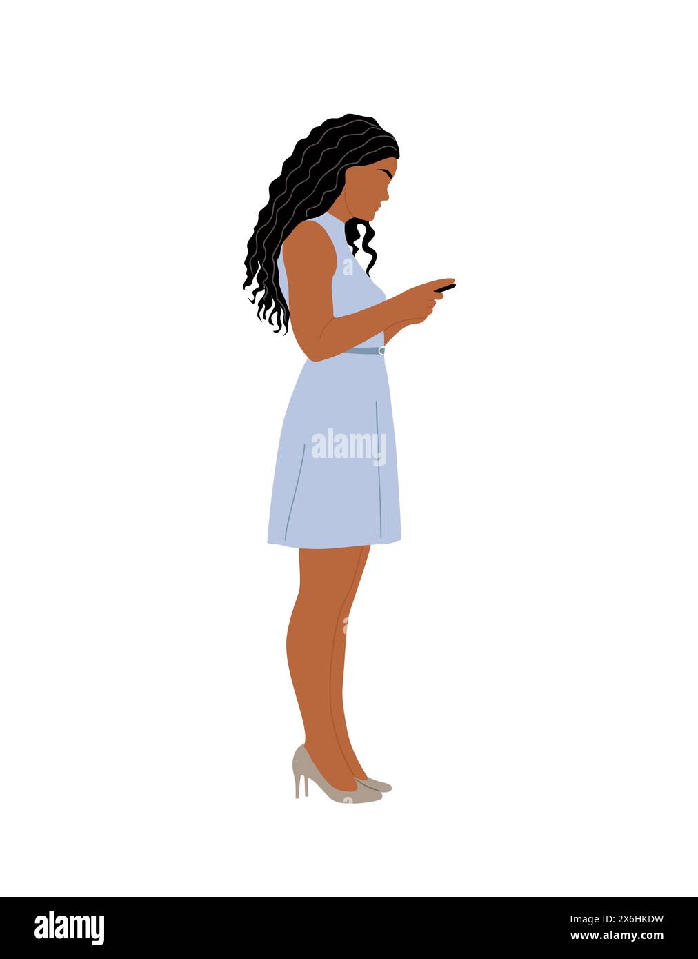 Business woman using mobile phone vector isolated Stock Vector Image ...