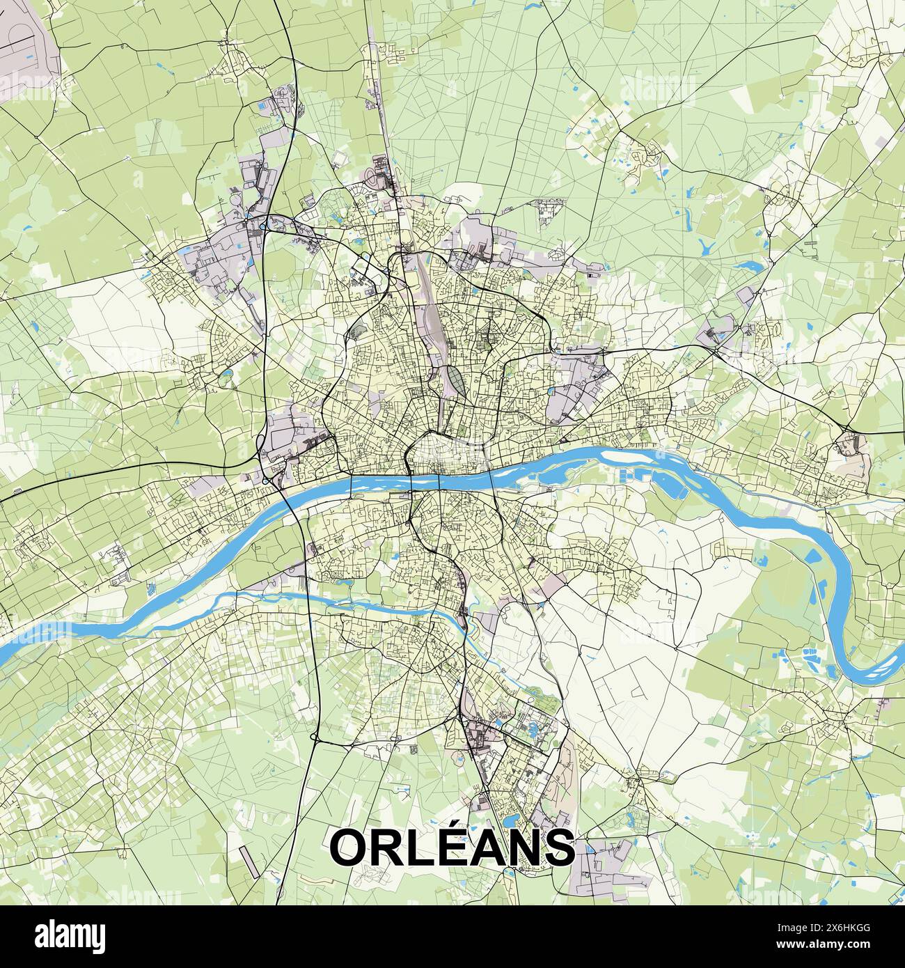 Orleans vector outline map hi-res stock photography and images - Alamy