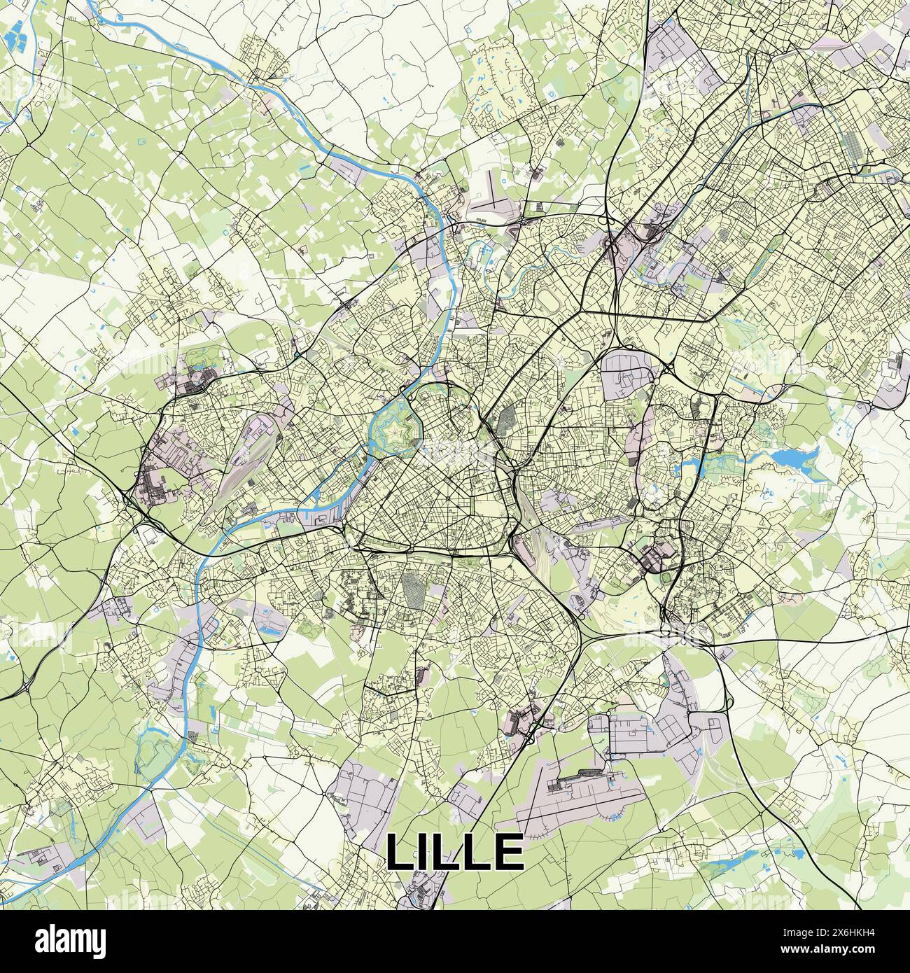 Lille city map hi-res stock photography and images - Alamy
