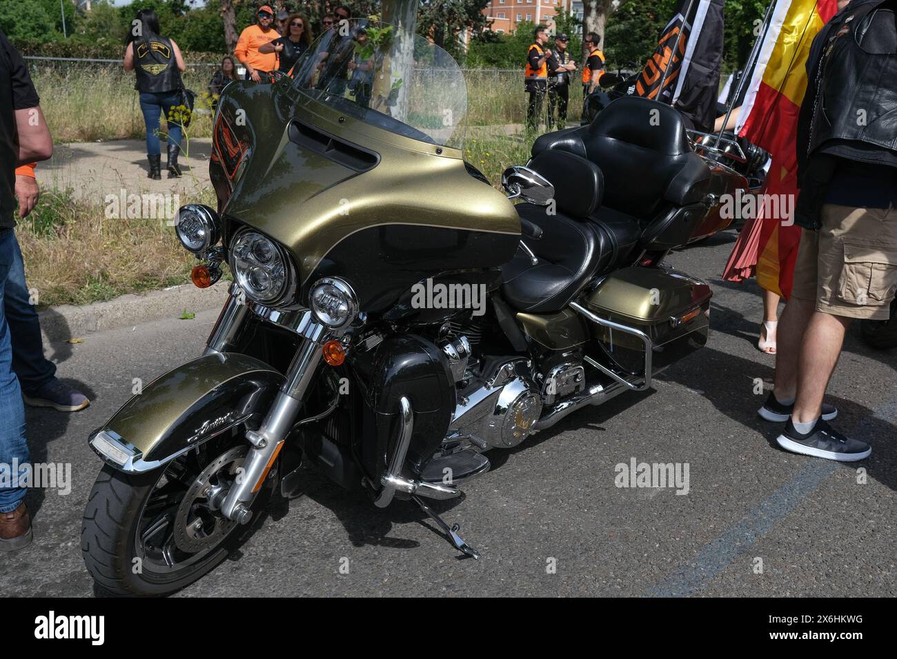 Harley-Davidson motorcycles during a Harley Davidson biker rally before ...
