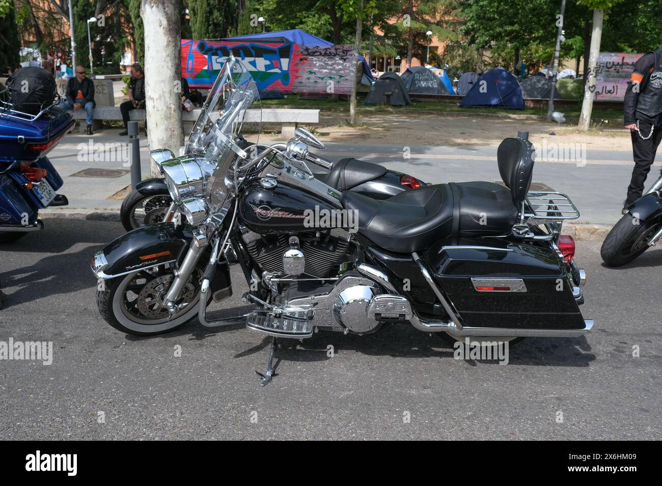 Harley-Davidson motorcycles during a Harley Davidson biker rally before ...