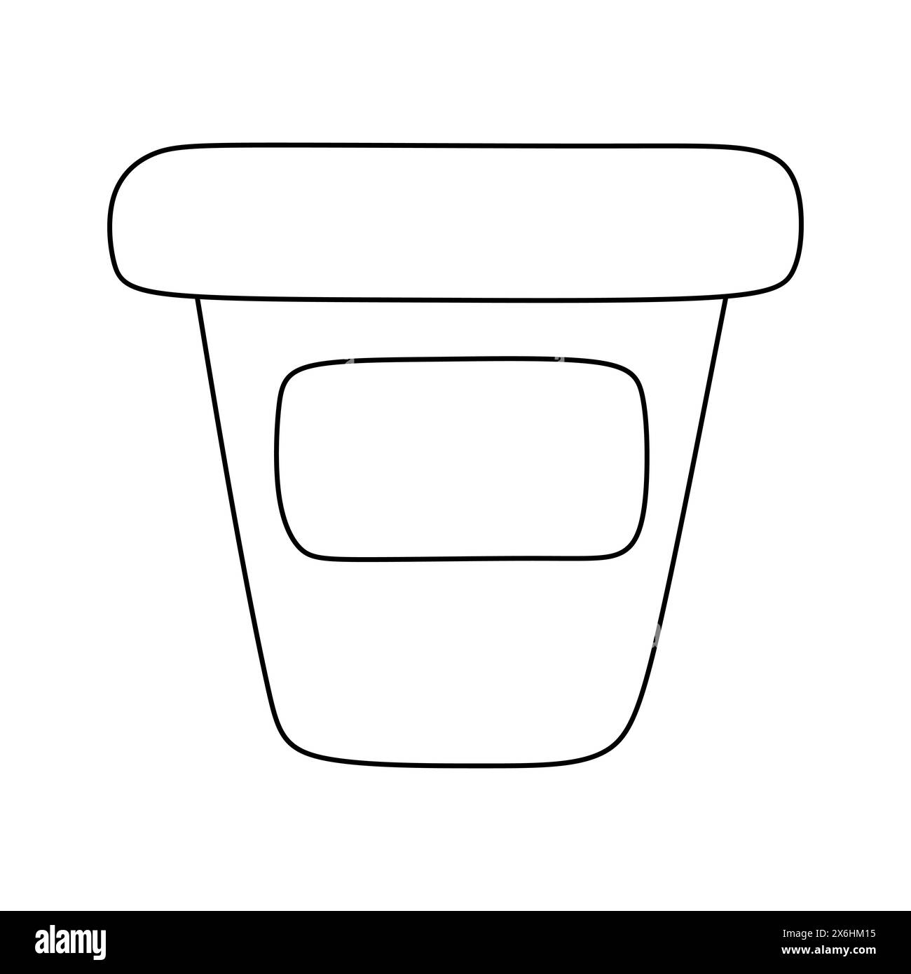 Plant pot line outline icon. Hand drawn Linear Vector Illustration ...