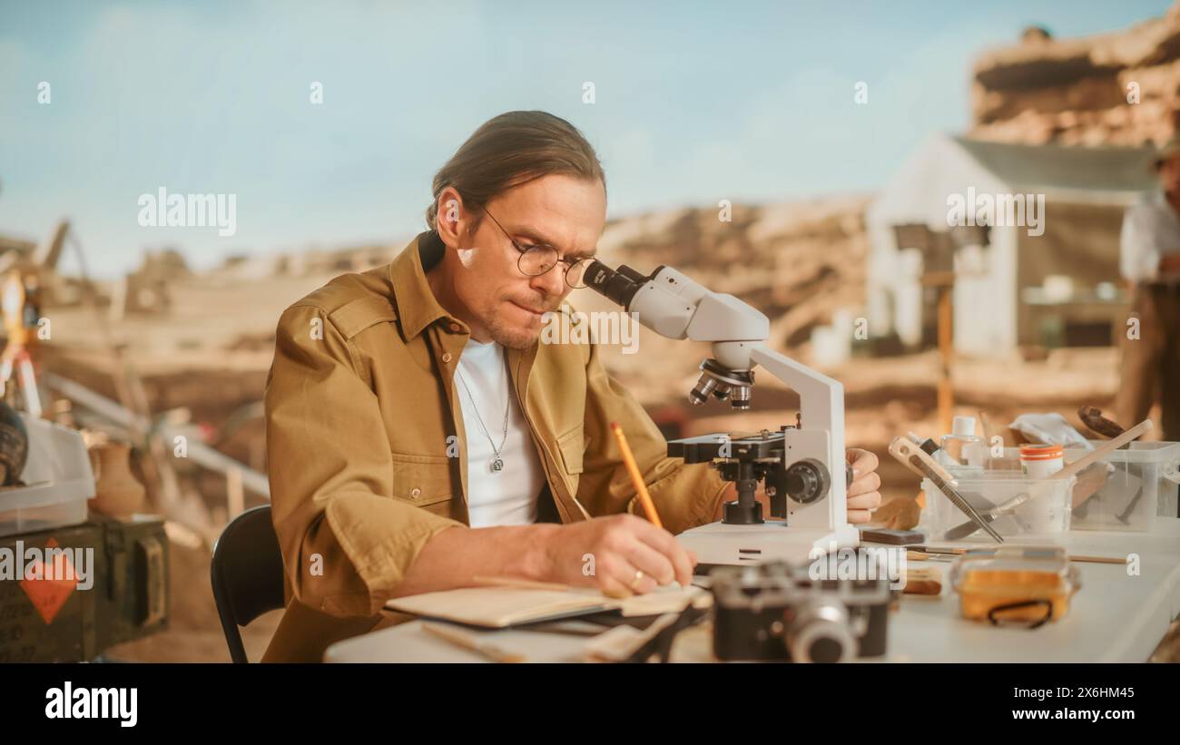 Archaeological Digging Site: Male Archeologist Doing Indigenous Culture ...