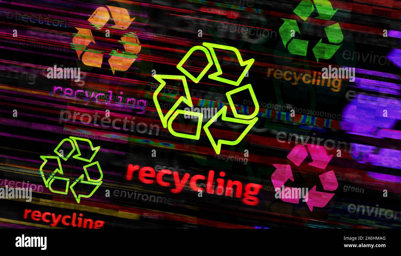 Recycling ecology and environment protection with recycle symbol ...
