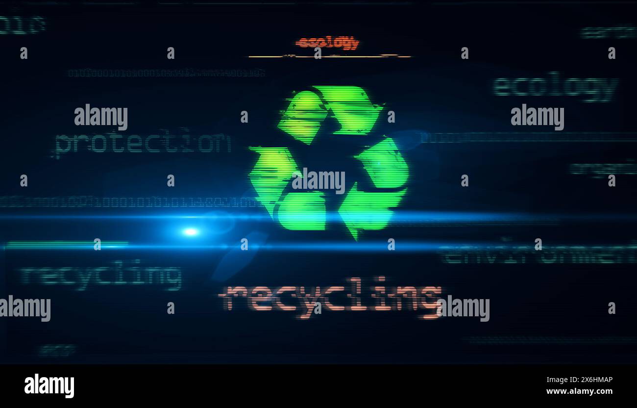 Recycling ecology and environment protection with recycle symbol ...