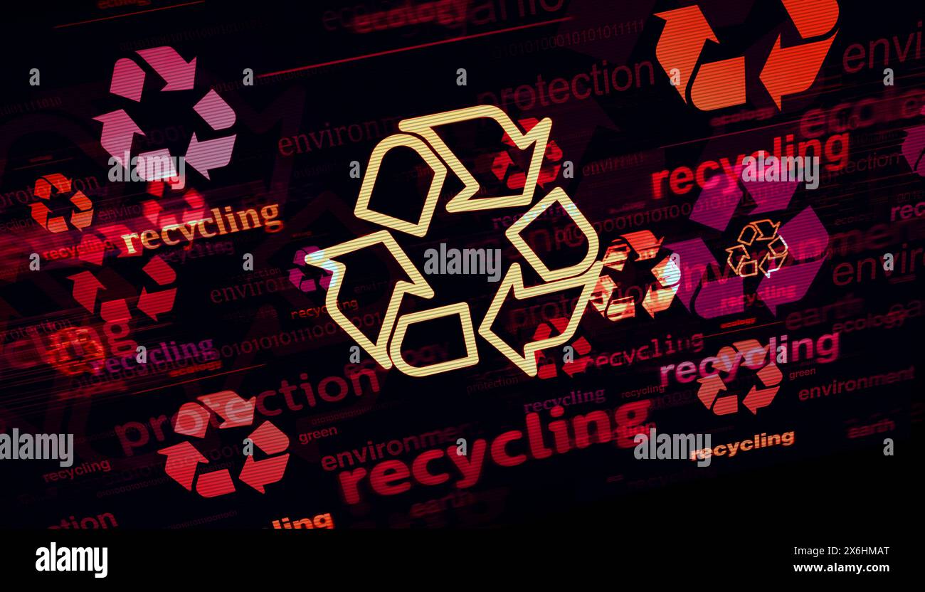Recycling ecology and environment protection with recycle symbol ...