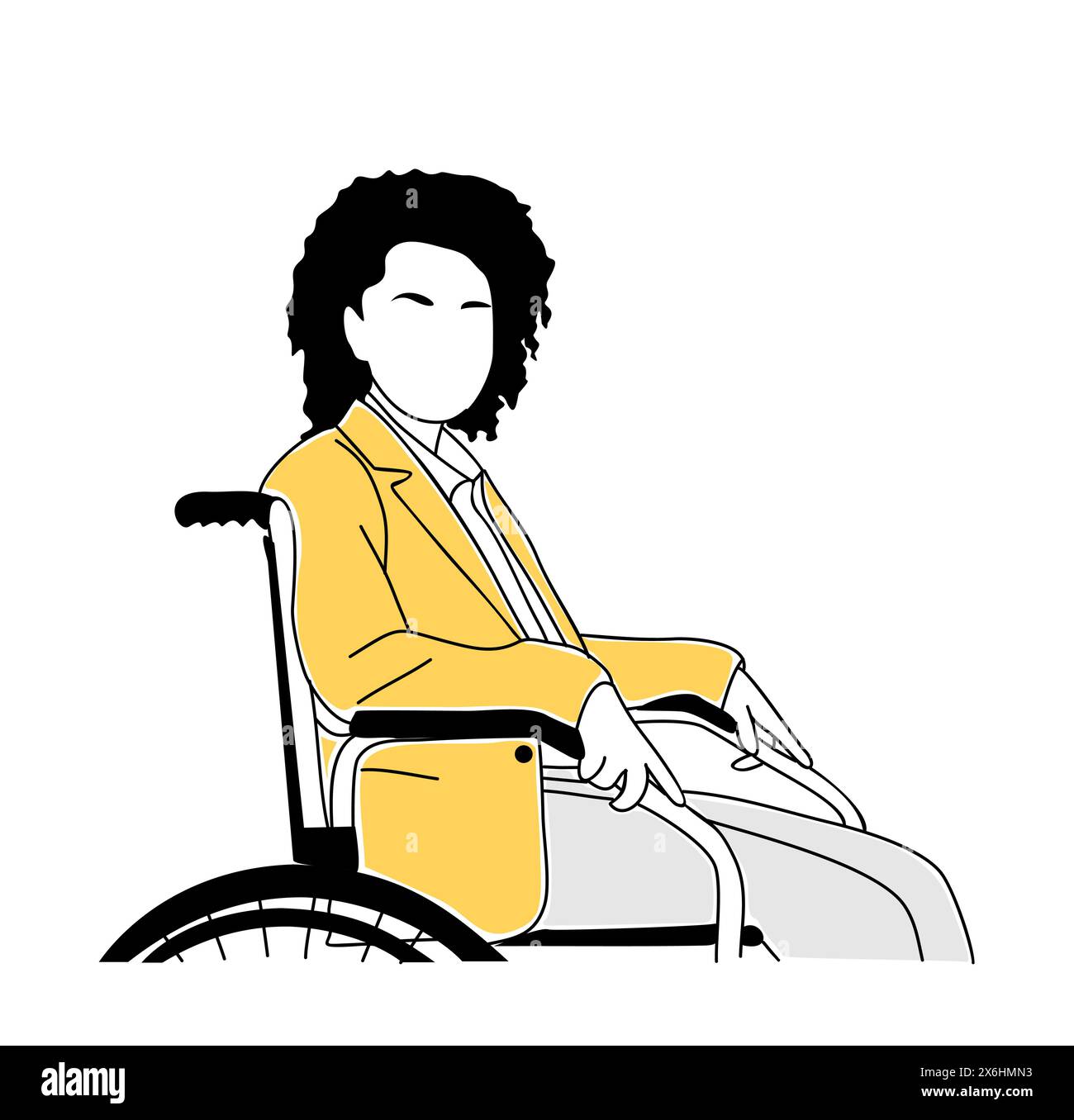 Business woman sitting in wheelchair vector art Stock Vector Image ...
