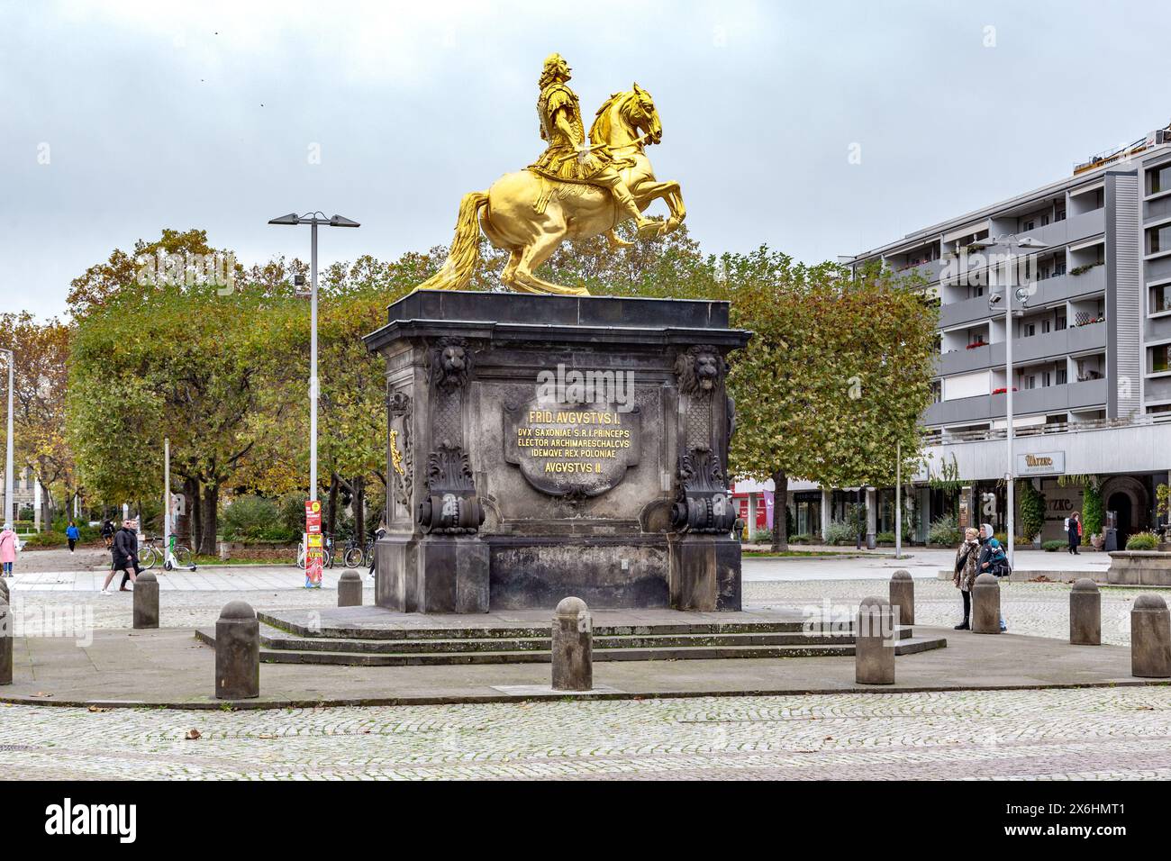DRESDEN, GERMANY - NOVEMBER 3, 2023: The Golden Horseman is a monument ...