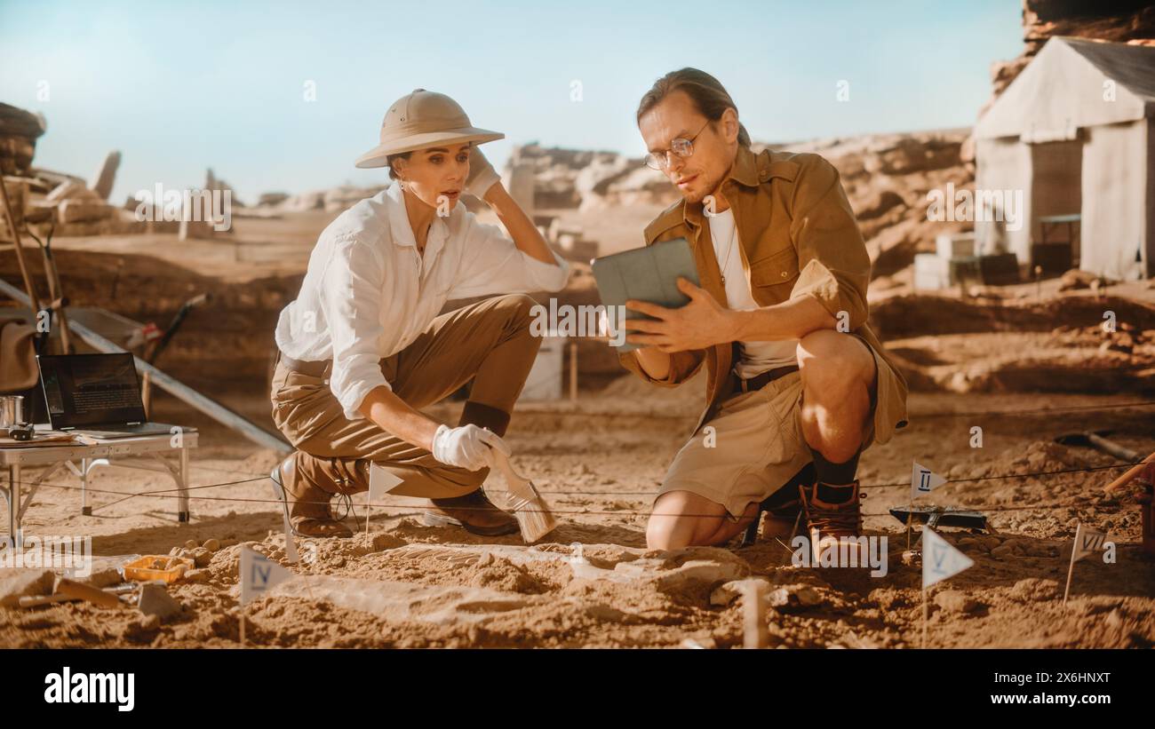 Archaeological Digging Site: Two Great Paleontologists Use Tablet ...