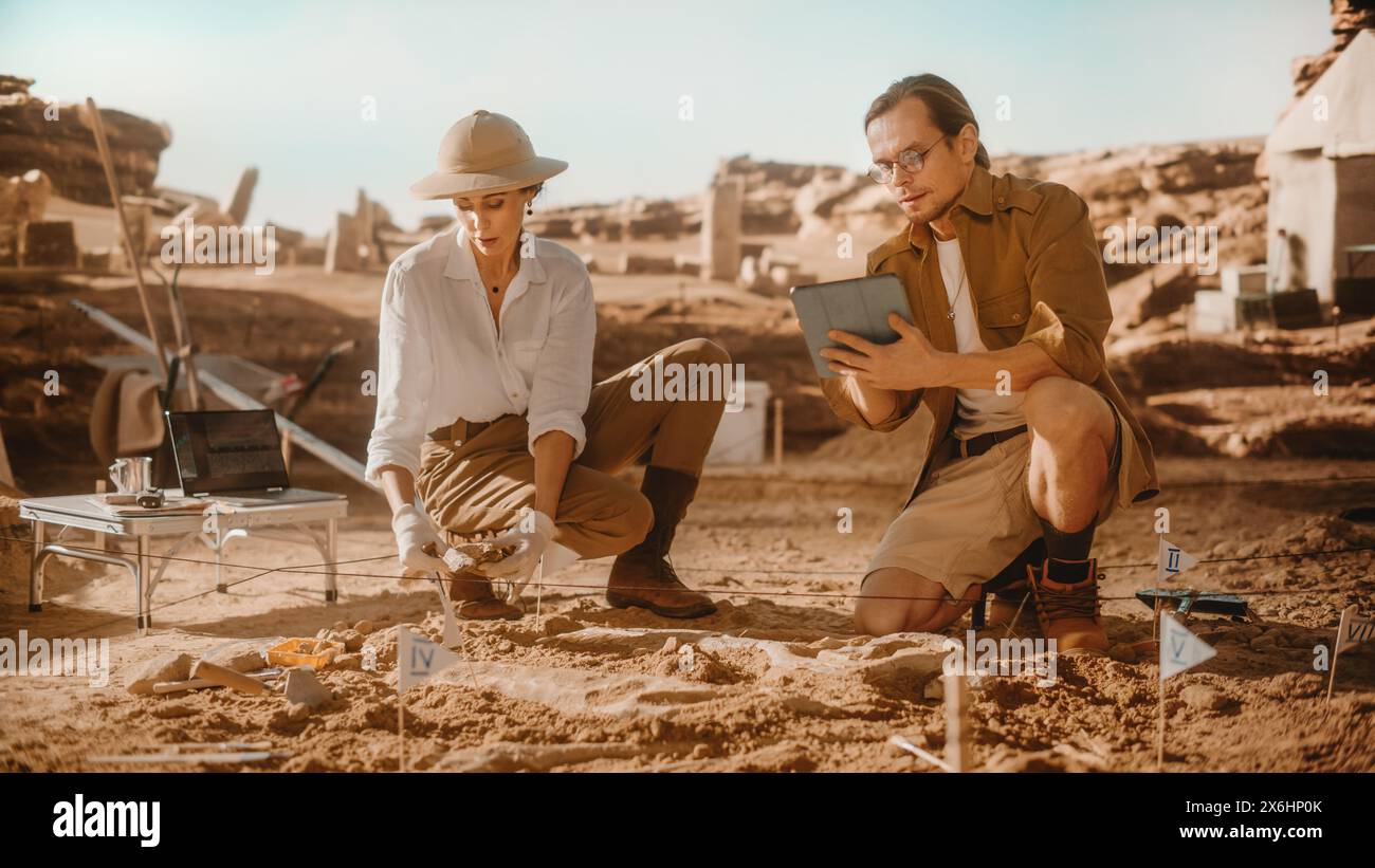 Archaeological Digging Site: Two Great Paleontologists Use Tablet ...