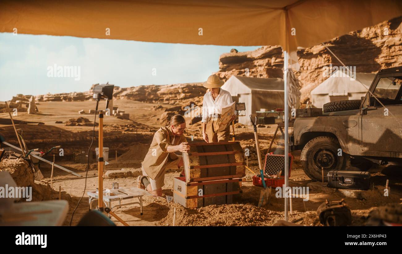 Archaeological Digging Site: Two Great Adventurers on Treasure Hunt ...