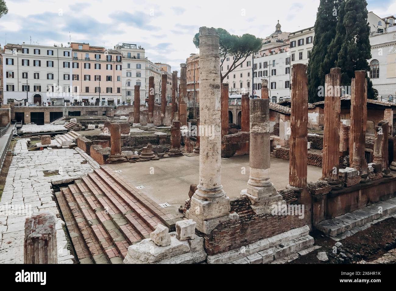 Rome, Italy - 27.12.2023: Largo di Torre Argentina - a large open space ...