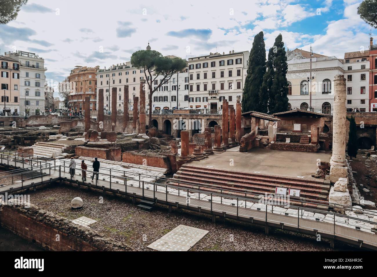 Rome, Italy - 27.12.2023: Largo di Torre Argentina - a large open space ...