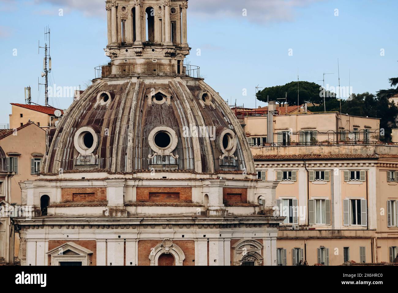 Skyline and rooftops of Rome from Victor Emmanuel II Monument Stock ...