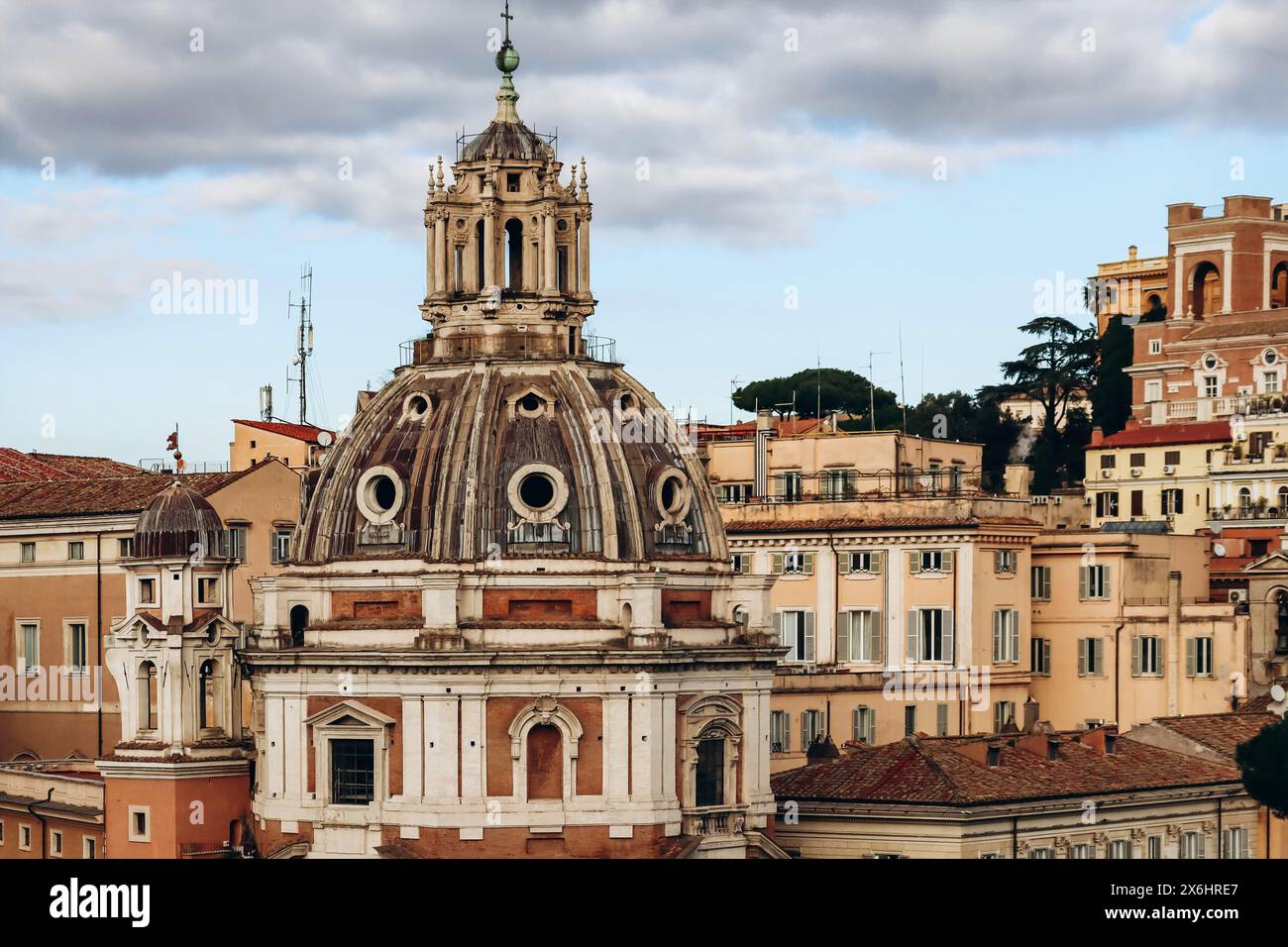 Skyline and rooftops of Rome from Victor Emmanuel II Monument Stock ...