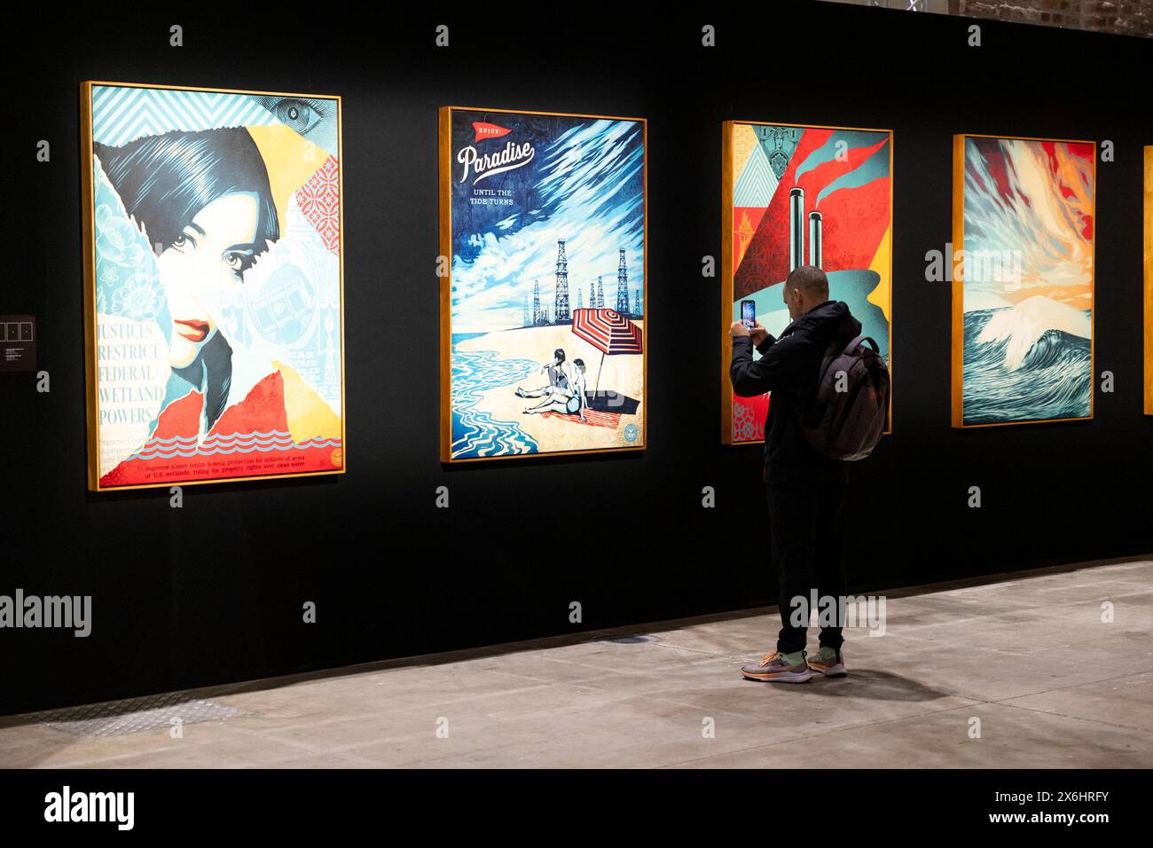 Milano, Italy. 15th May, 2024. The exhibition Obey: The Art of Shepard ...