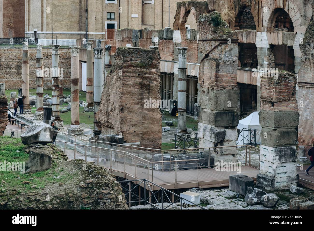 The Roman Forum, a rectangular forum (plaza) surrounded by the ruins of ...