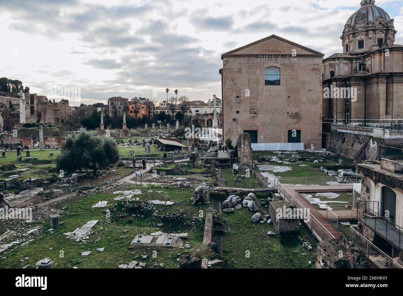 The Roman Forum, a rectangular forum (plaza) surrounded by the ruins of ...