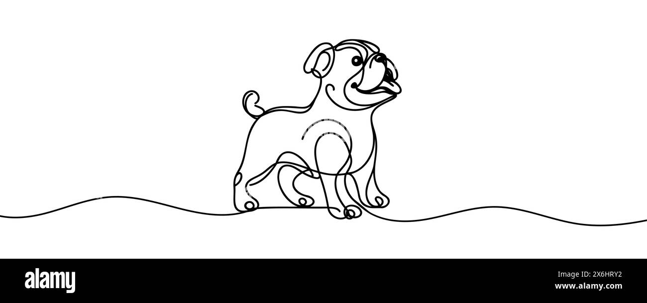 Dog. One line drawing vector illustration Stock Vector Image & Art - Alamy