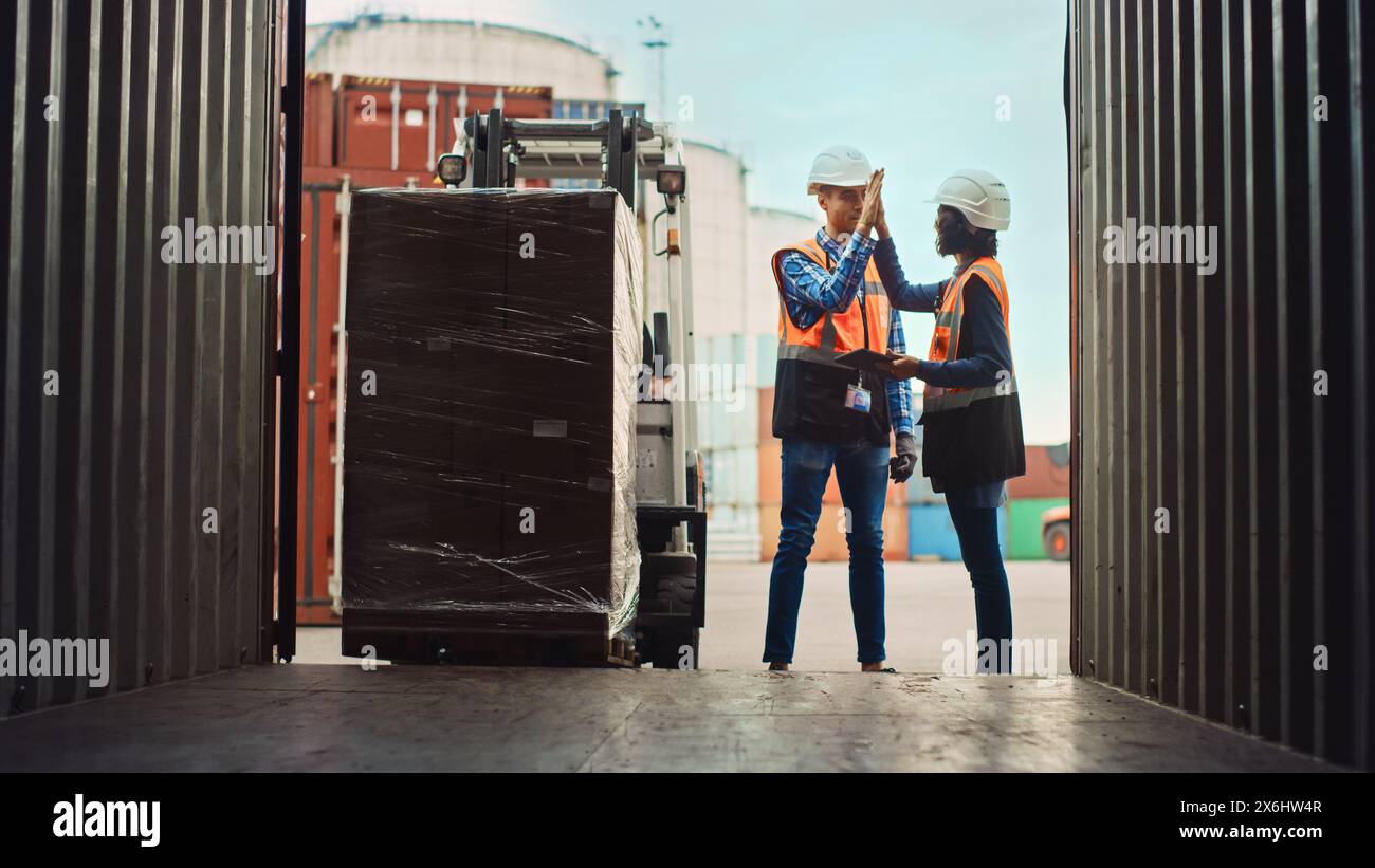 Female factory worker in a loading hi-res stock photography and images ...