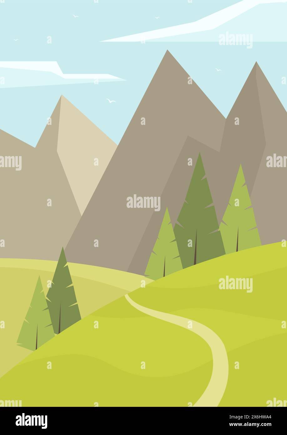 Alpine farmland Stock Vector Images - Alamy