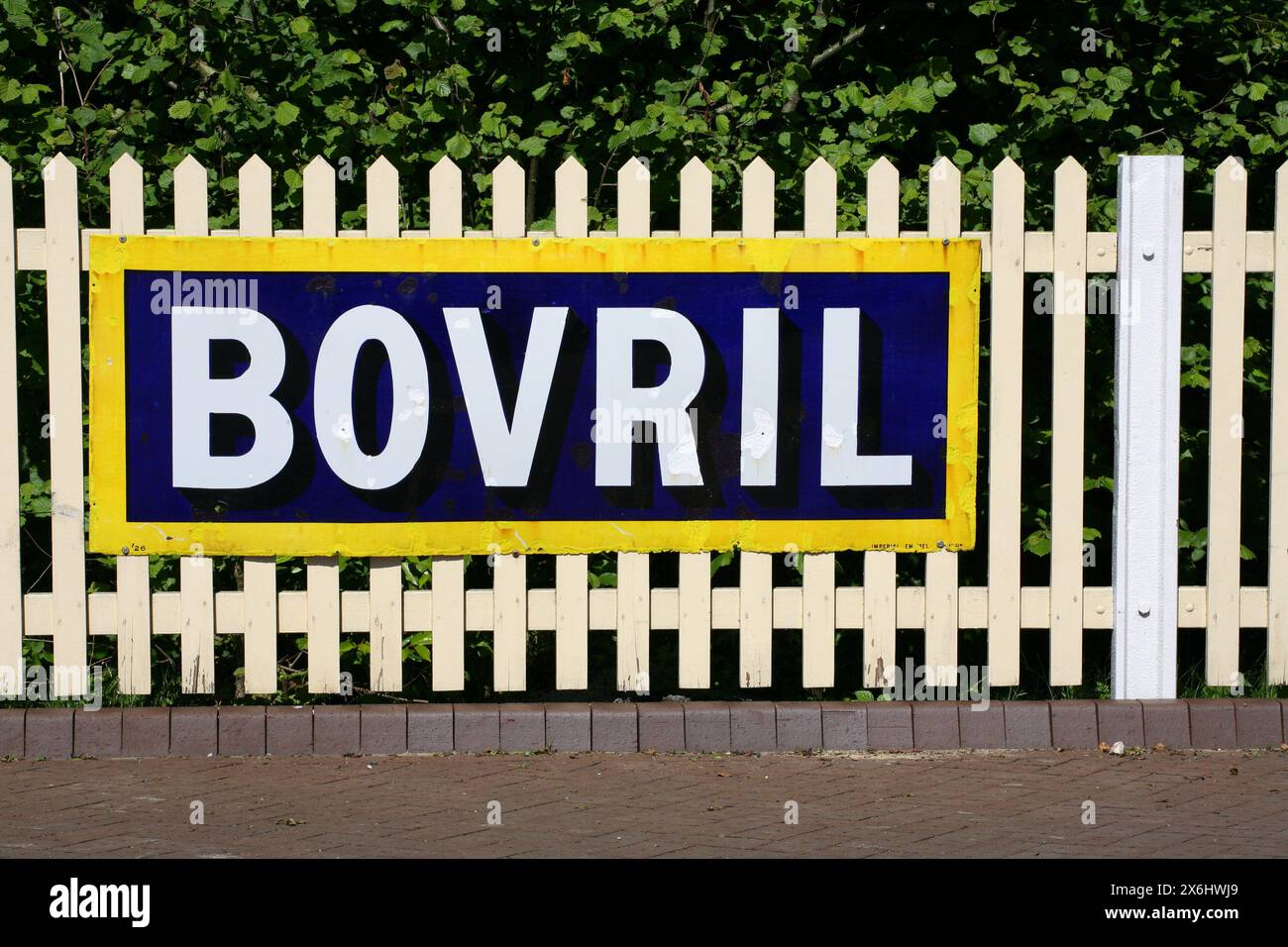 historic Bovril sign on railway station fence Stock Photo - Alamy