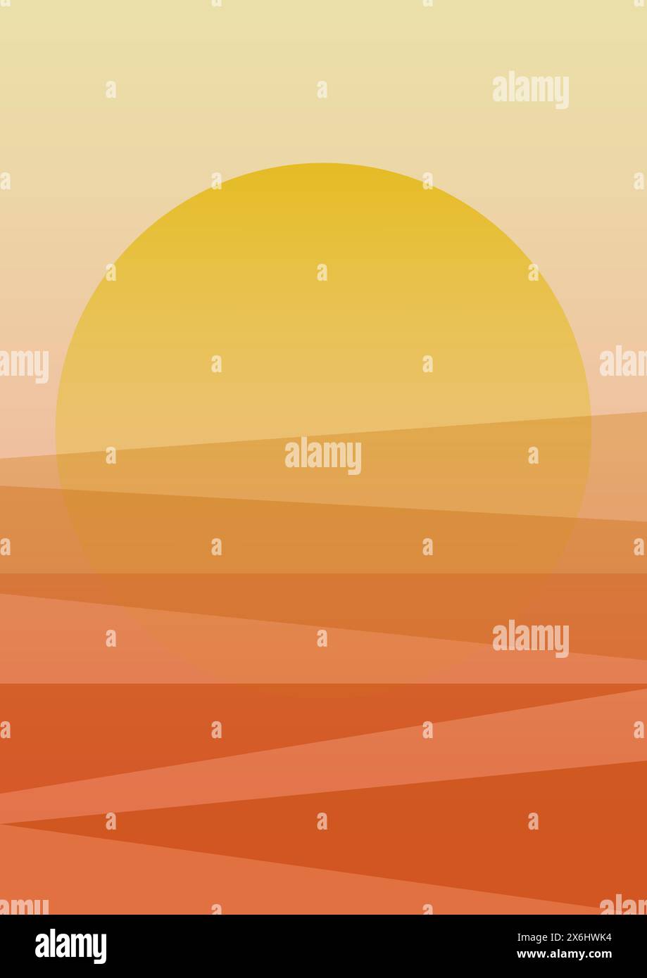 Sunny valley gradient landscape background illustration poster ...