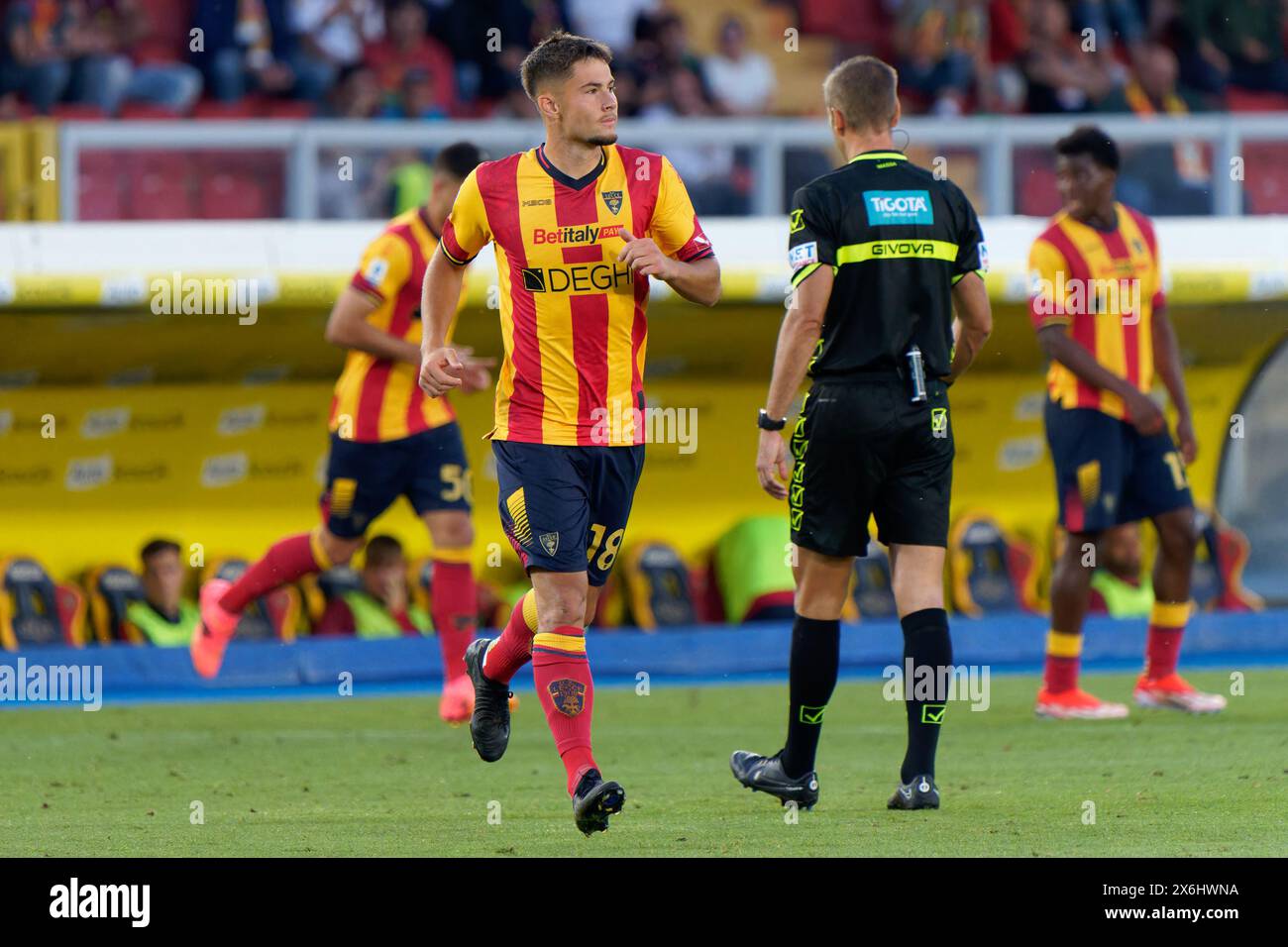 Lecce, Italy. 13th May, 2024. Medon Berisha of US Lecce during US Lecce ...