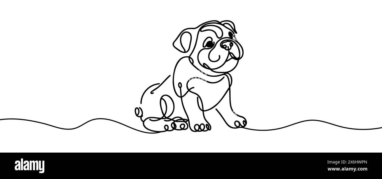 Dog. One line drawing vector illustration Stock Vector Image & Art - Alamy