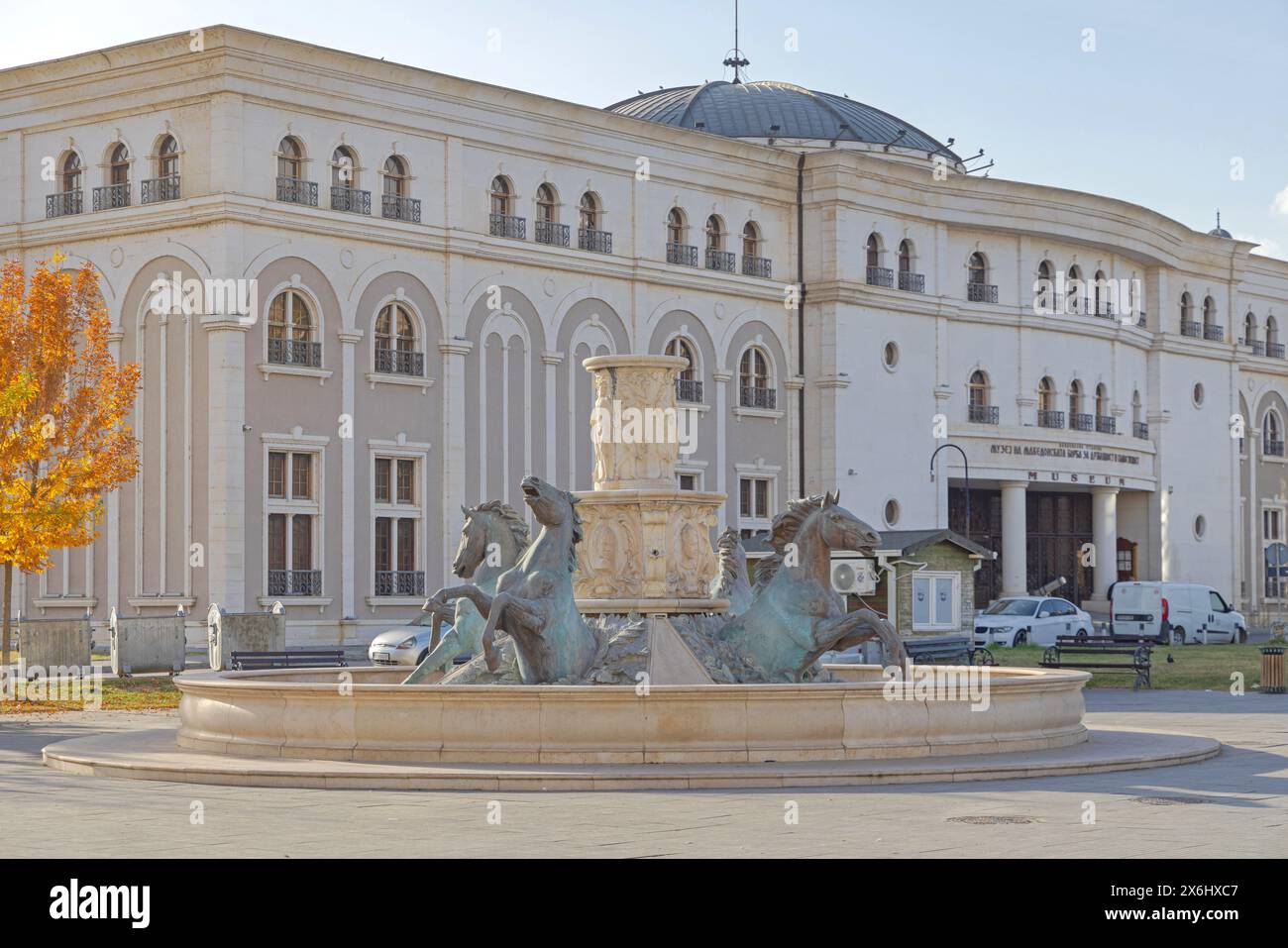 Horses fountain in skopje hi-res stock photography and images - Alamy