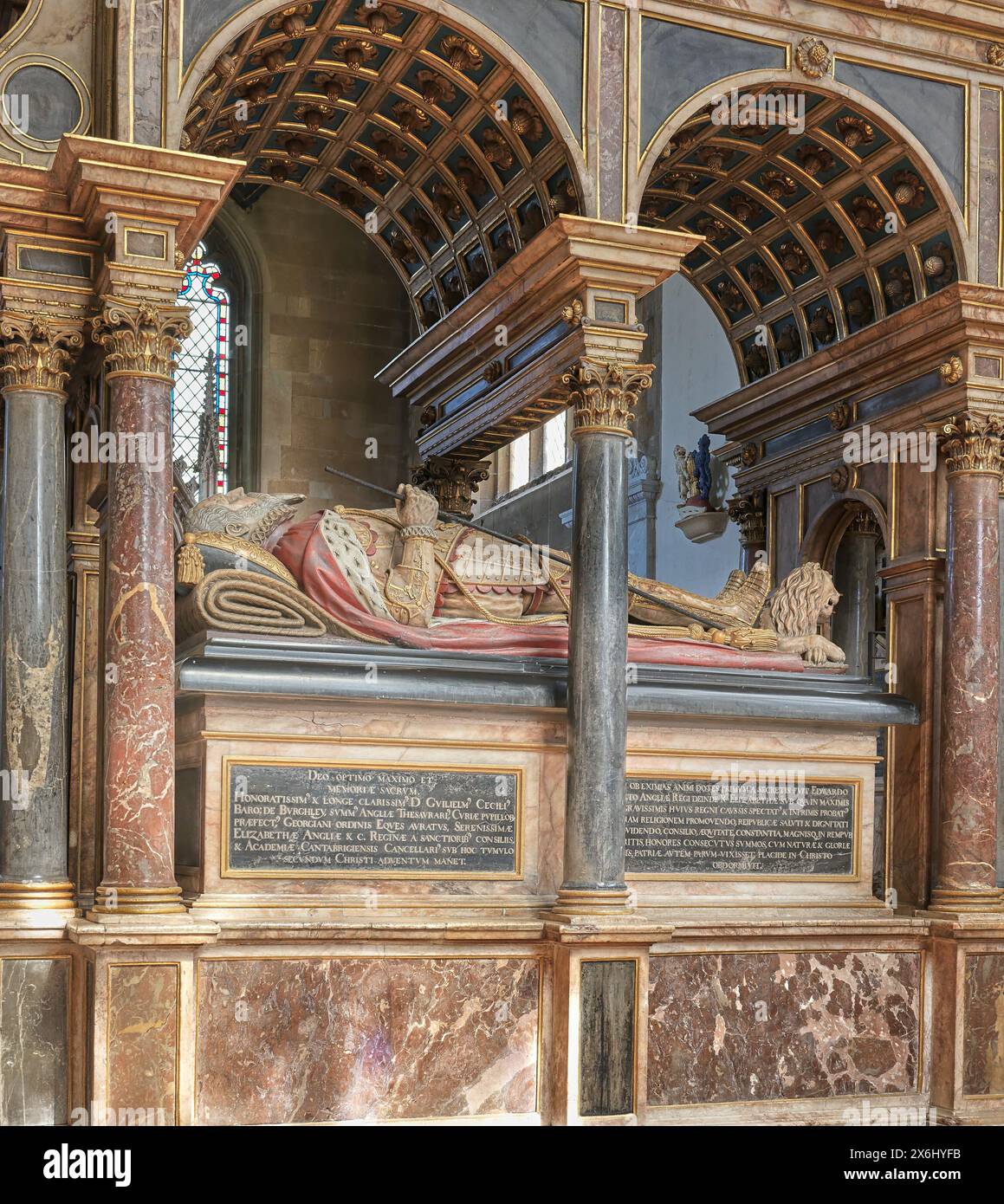 Fancy tomb of William Cecil, First Baron Lord Burghley, chief adviser ...