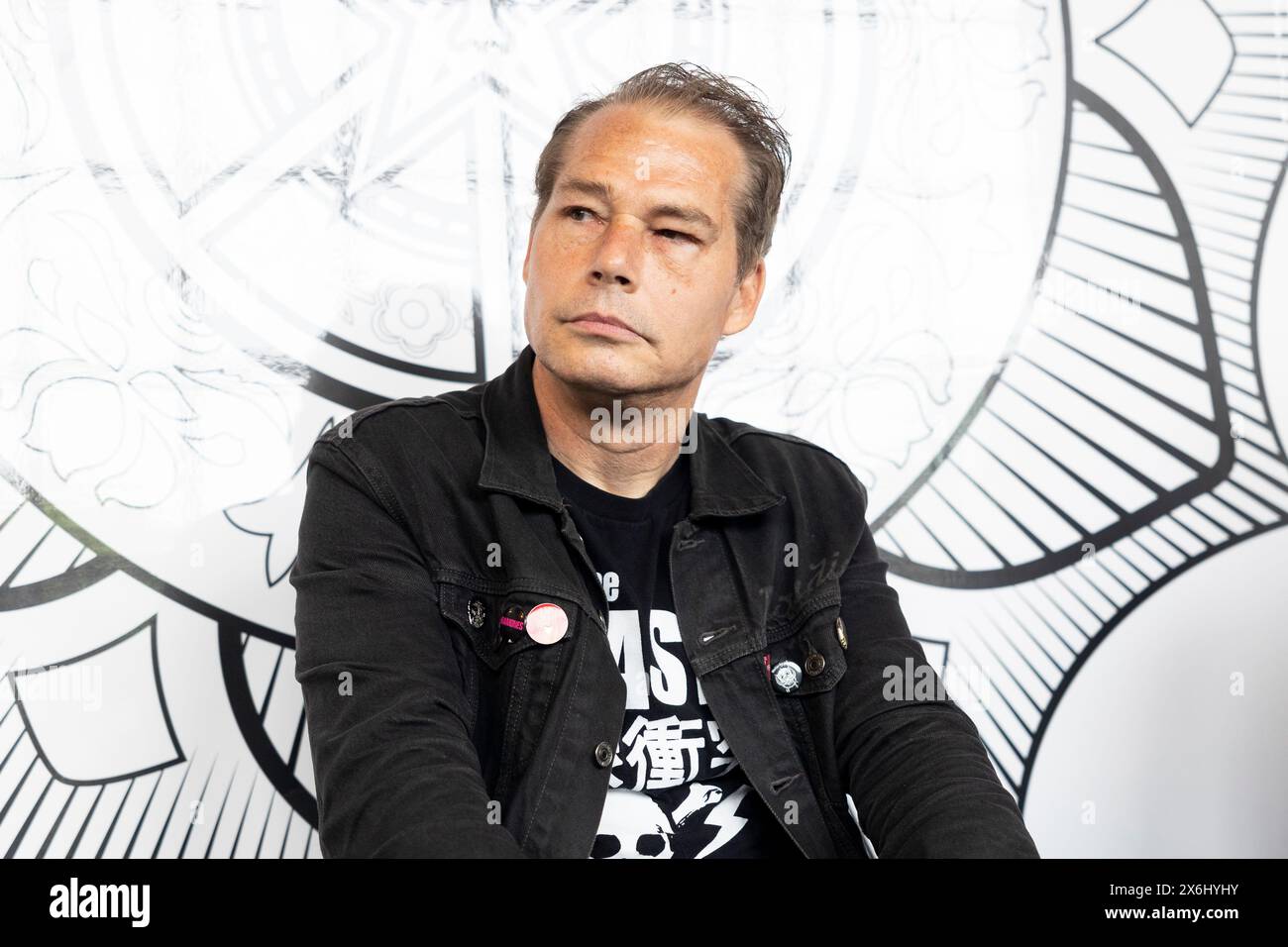 Shepard Fairey is seen during the opening of the exhibition Obey: The ...